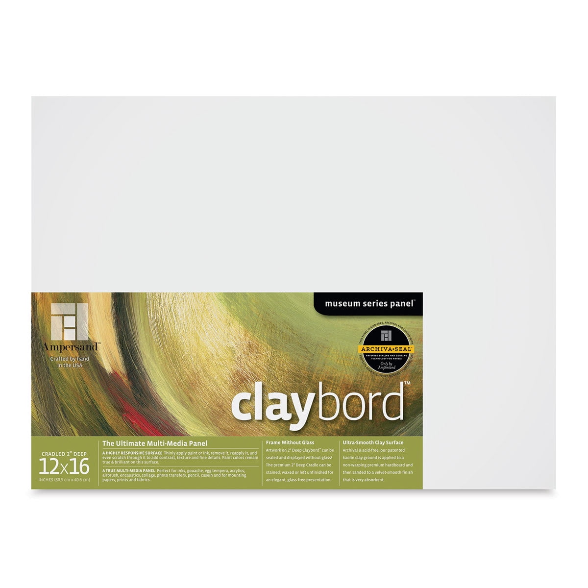 Ampersand Claybord - 12" x 16", 2"1 Deep Cradled - Walmart.com