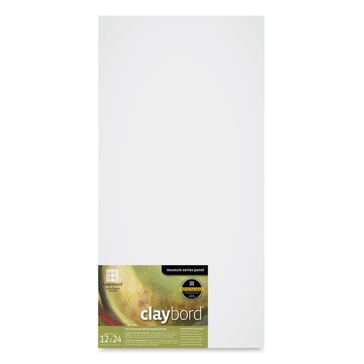 Ampersand Claybord - 12" x 24", 3/4" Cradled - Walmart.com