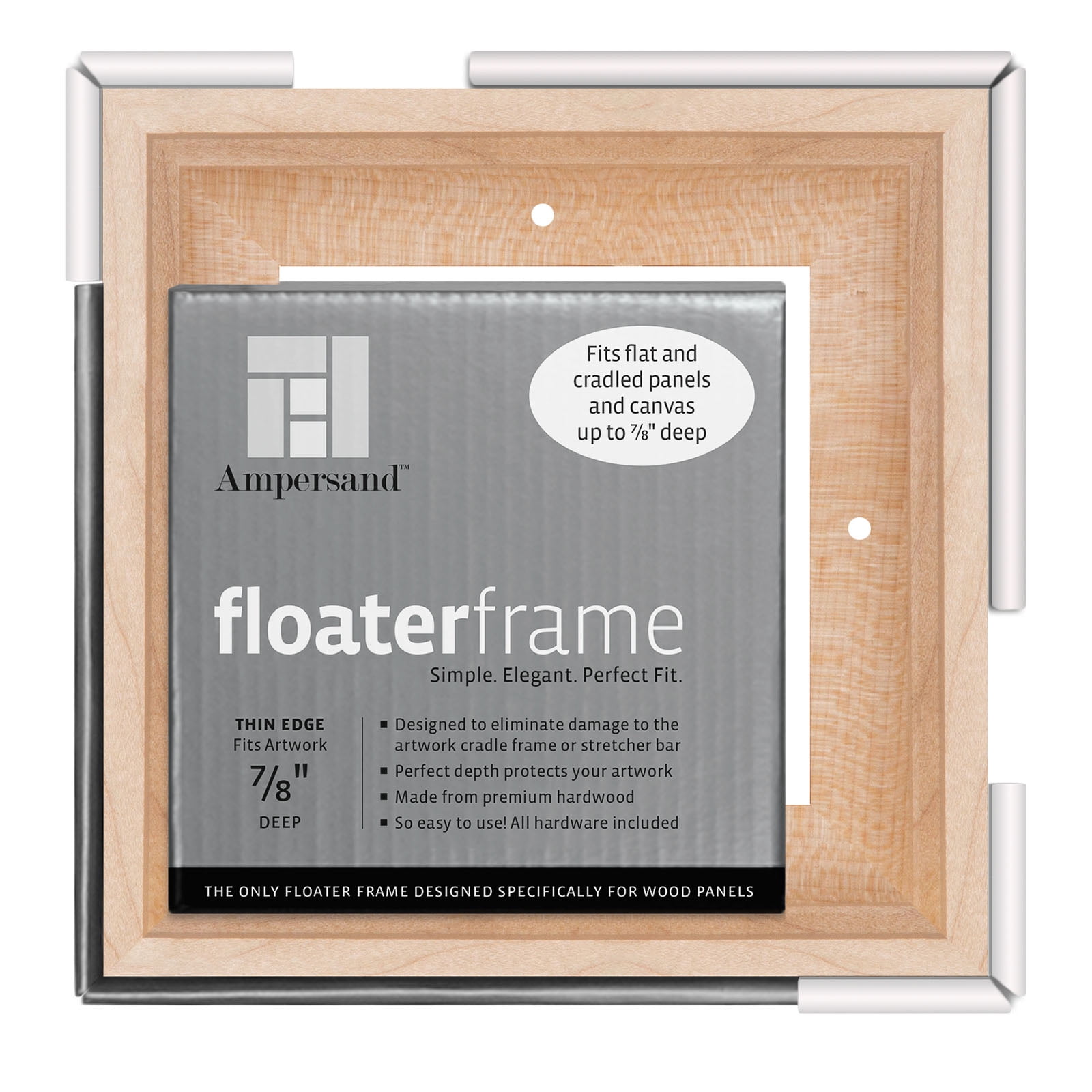 Ampersand Float Frame 7/8In Thin 6X6 Maple - Walmart.com