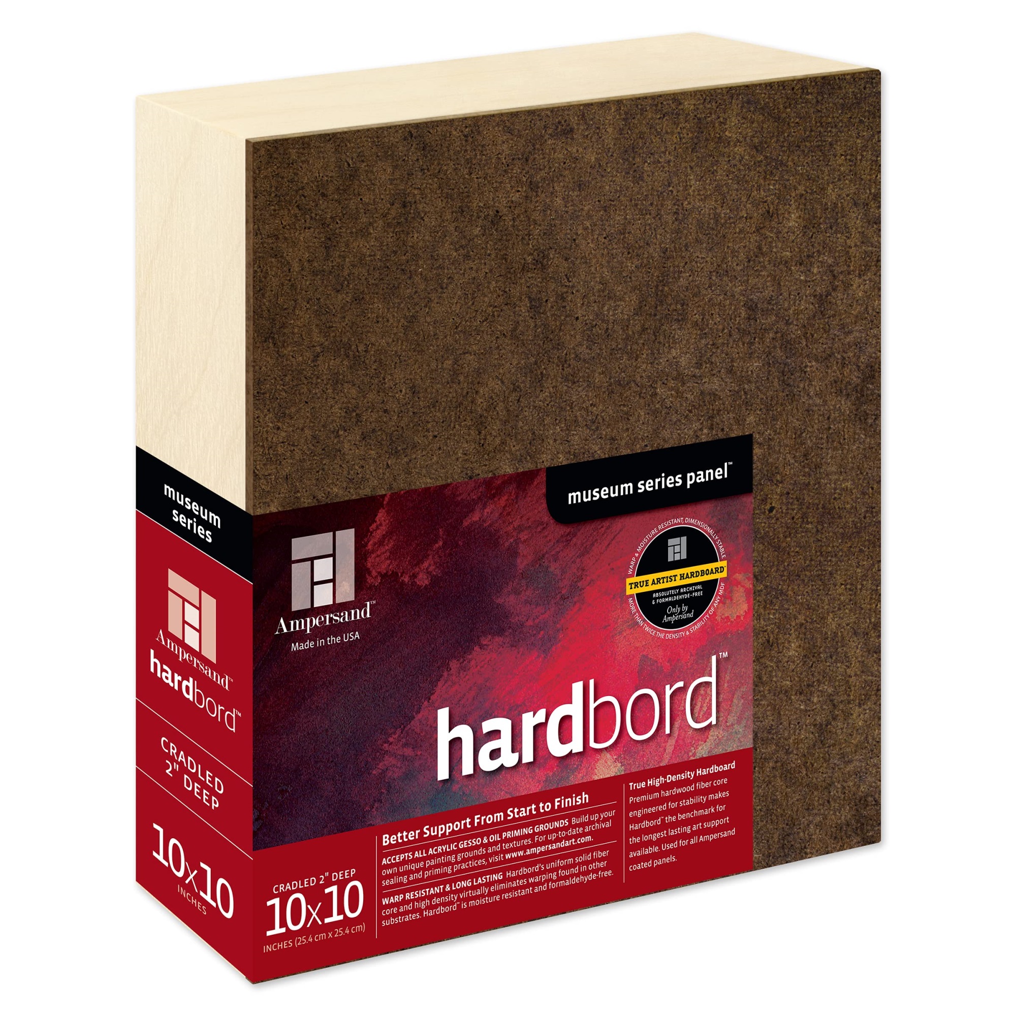 Ampersand Hardboard Panel - 10" x 10", 2" Deep Cradled - Walmart.com