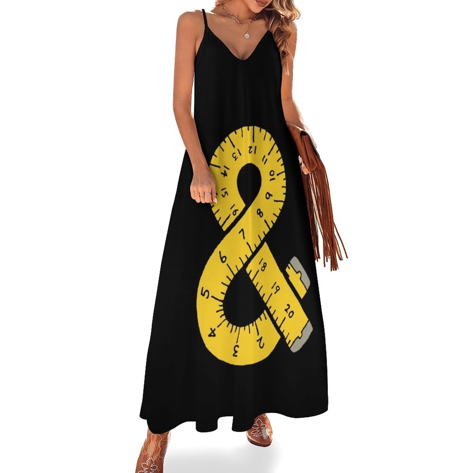 Ampersand Measuring Tape Sleeveless Dress dresses for woman 2024 dress party evening elegant ...