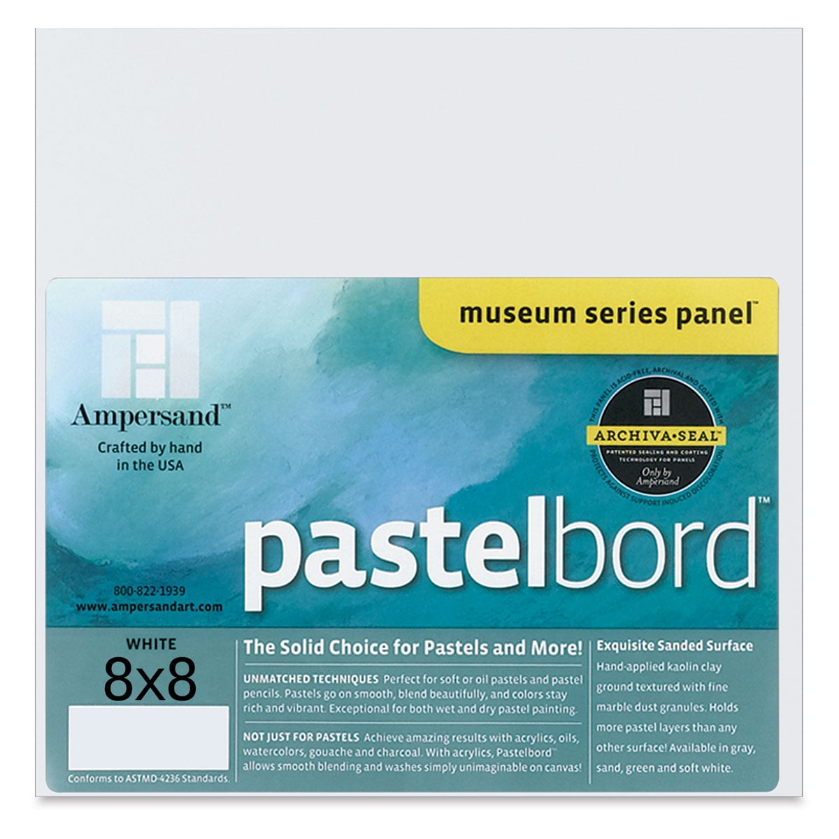 Ampersand Pastelbord Panel - 8" x 8", 1/8" Profile, White - Walmart.com