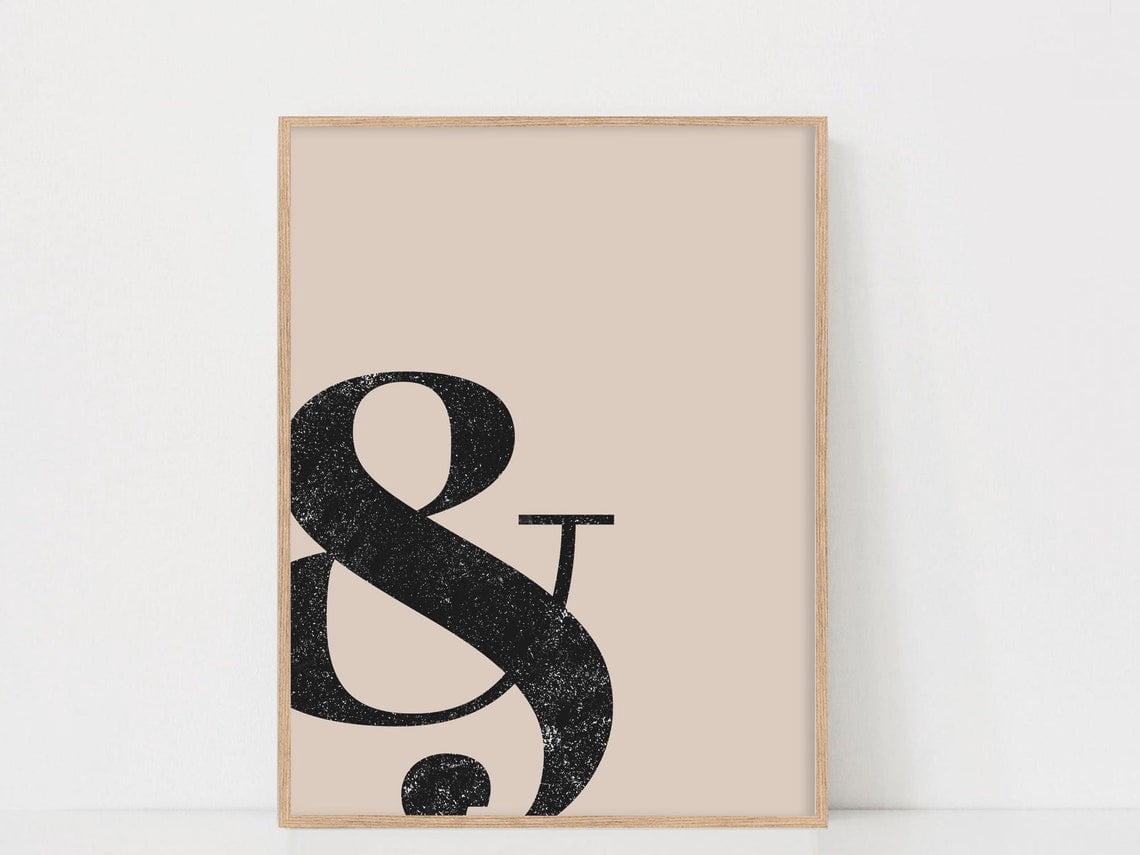 Ampersand Sign Neutral Color Posterscandinavian Decor Typography Poster ...