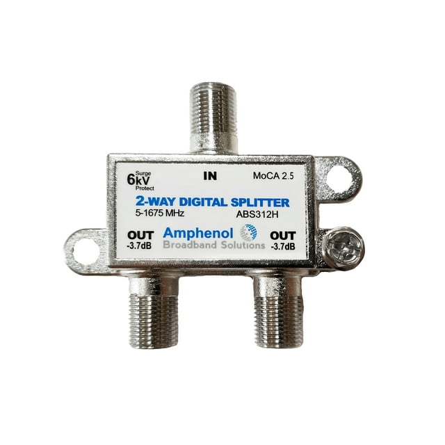 Amphenol 2-Way Digital Coaxial Splitter MoCA 2.5 ABS312H - Walmart.com