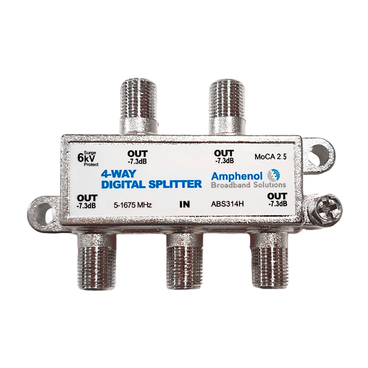 Amphenol 4-Way Digital Coaxial Splitter MoCA 2.5 ABS314H - Walmart.com