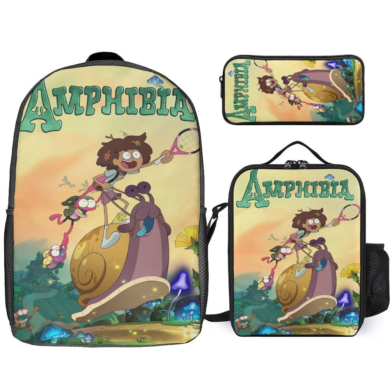 Amphibia 3Pcs Bookbag Sets Backpack with Lunch Bag And Pencil Case for ...