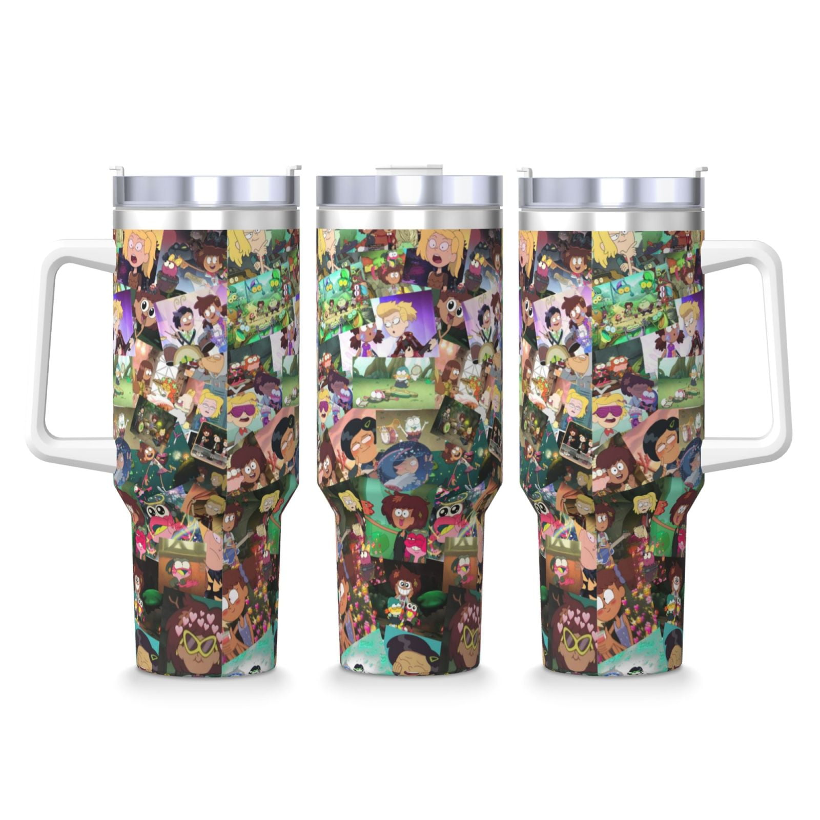 Amphibia 40 OZ Ice Bully Cup with Handle Straw Lid, Double Wall ...