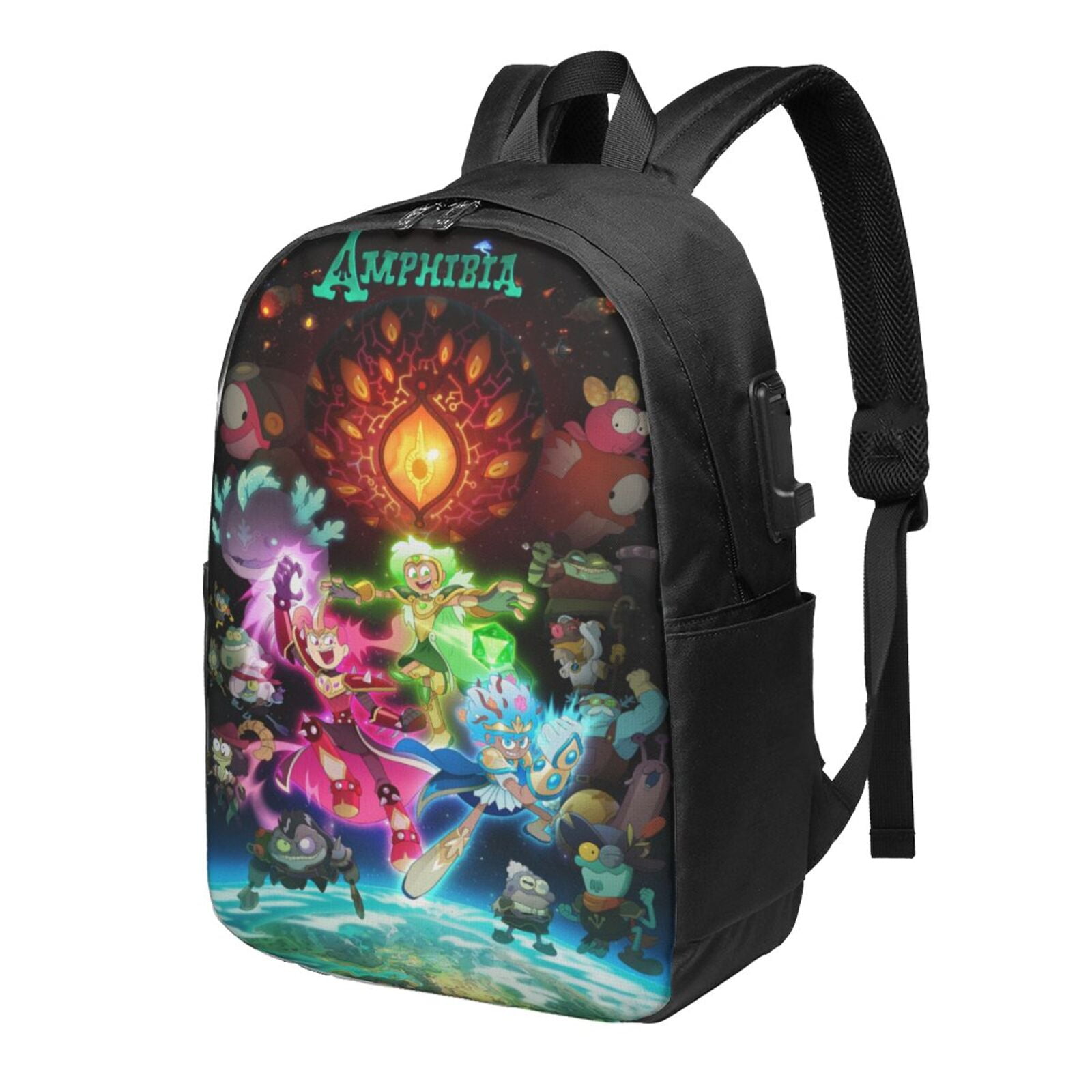 Amphibia Cartoon Backpacks 17 Inch Anime Large Capacity School Bookbag ...