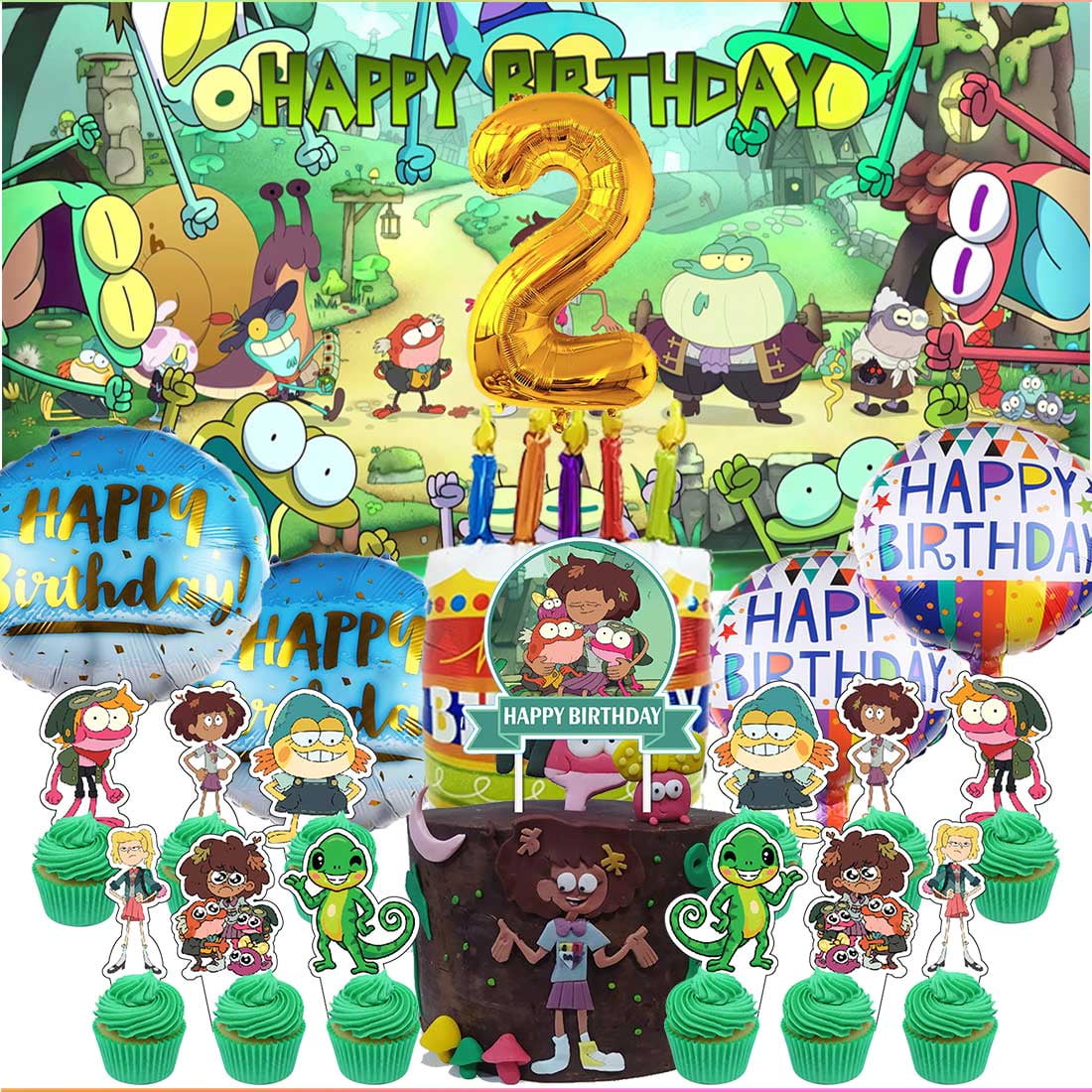 Amphibia Party Supplies Decor 2nd Kit Balloons Birthday Cake Topper ...