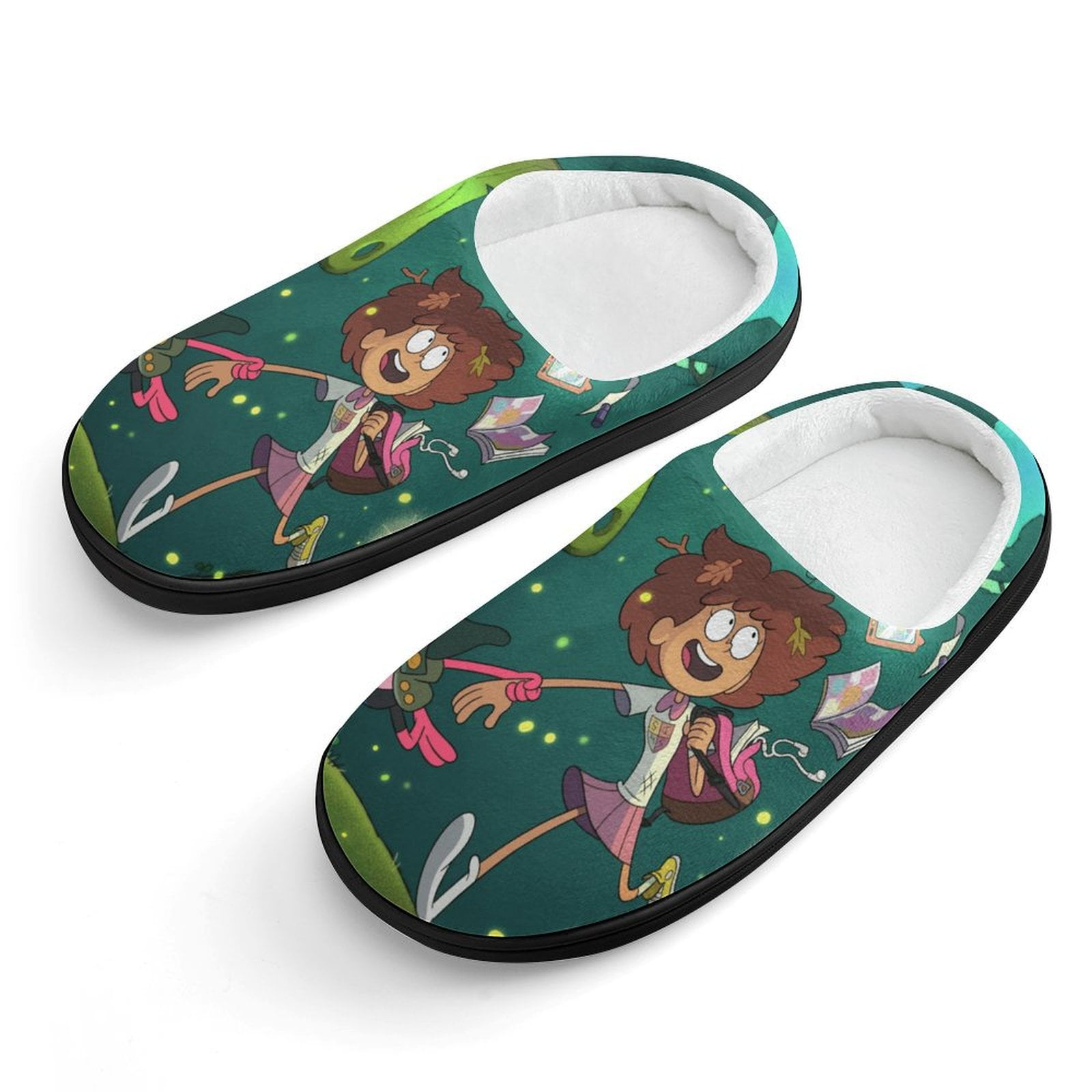 Amphibia Slippers for Kids, Cute Soft Plush Anti-slip Fluffy Fuzzy ...