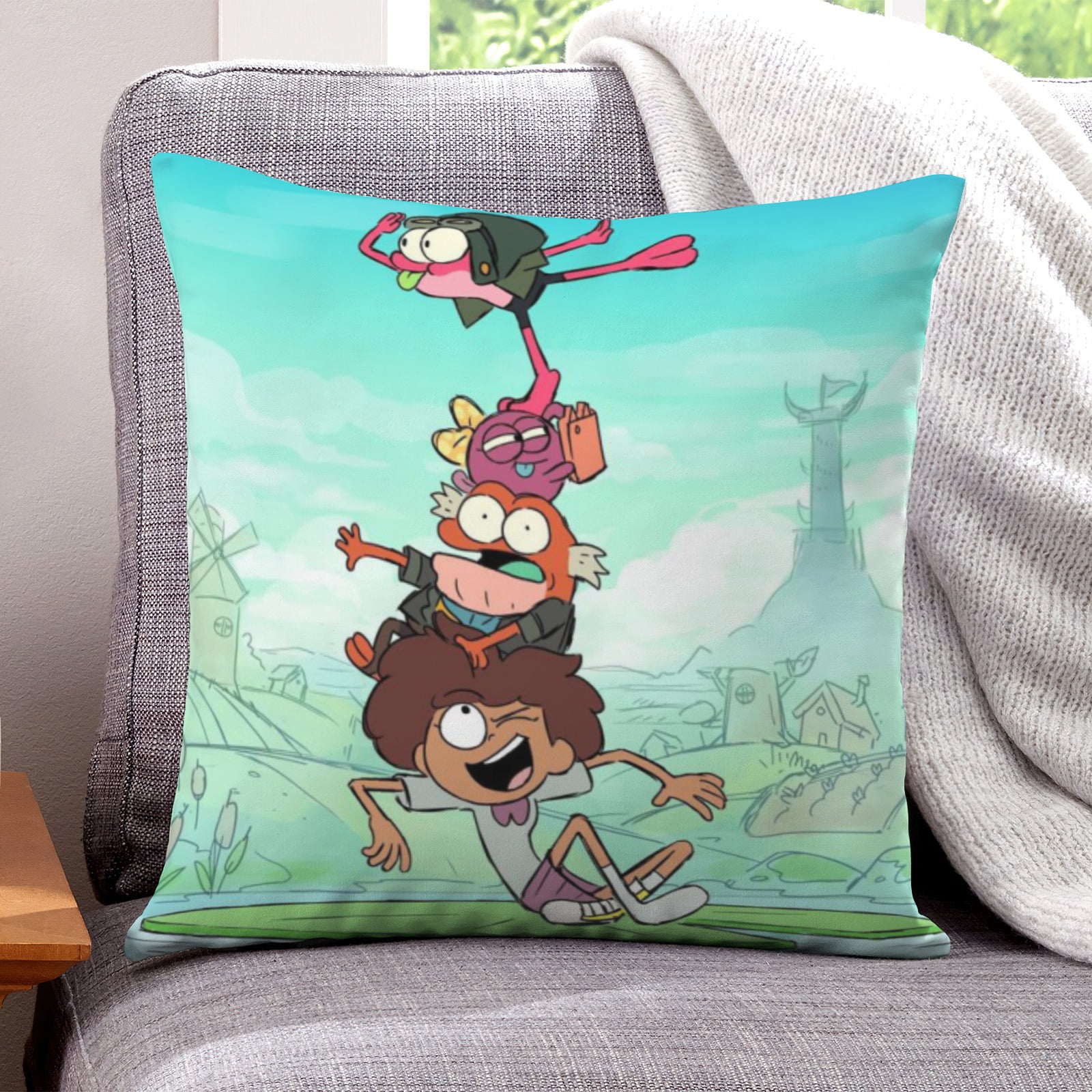 Amphibia Throw Pillow Covers** Silk-Blend Cooling Covers – Perfect for ...