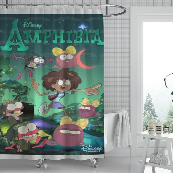 Amphibia shower curtain features a striking image, is waterproof for ...