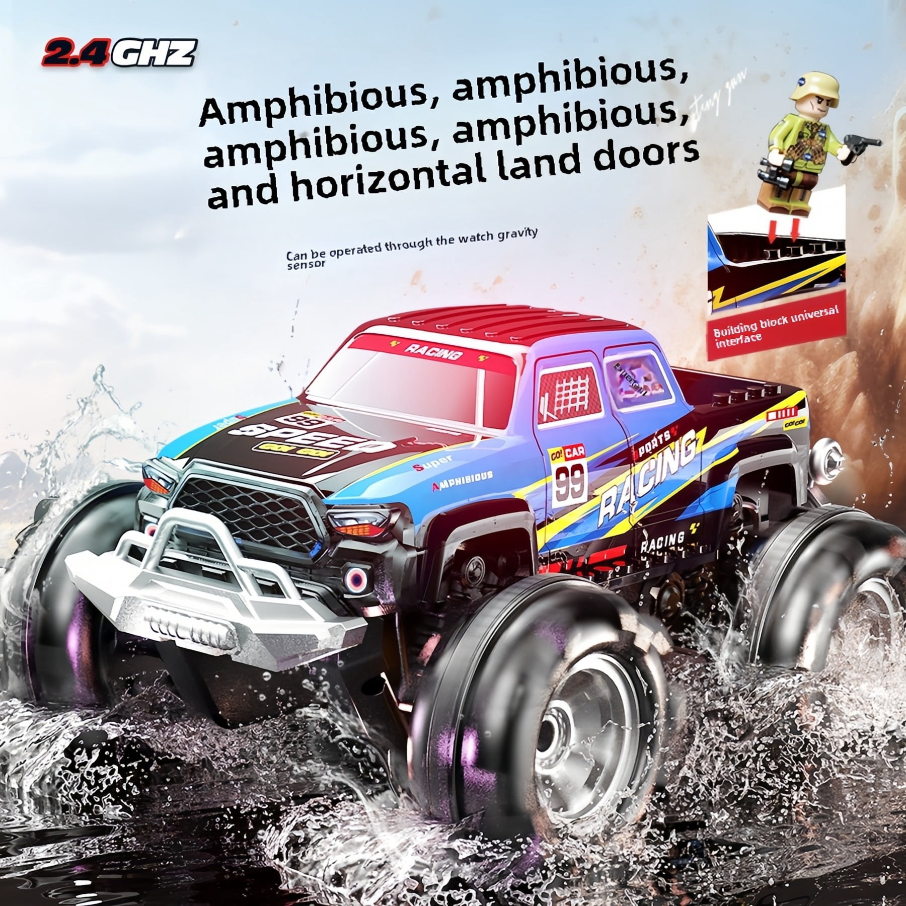 Amphibious Multi-terrain Children's Remote Control Off-road Vehicle DSV ...