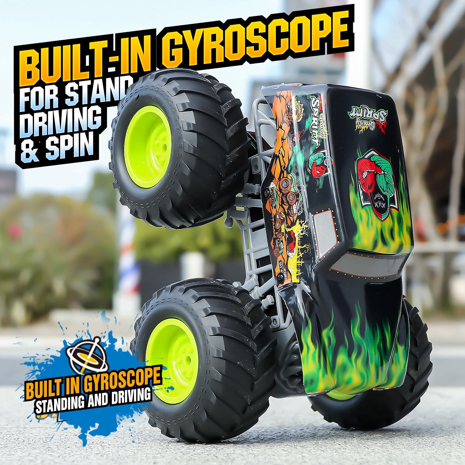 Amphibious RC Monster Truck Waterproof, 4WD Remote Control Monster Car ...