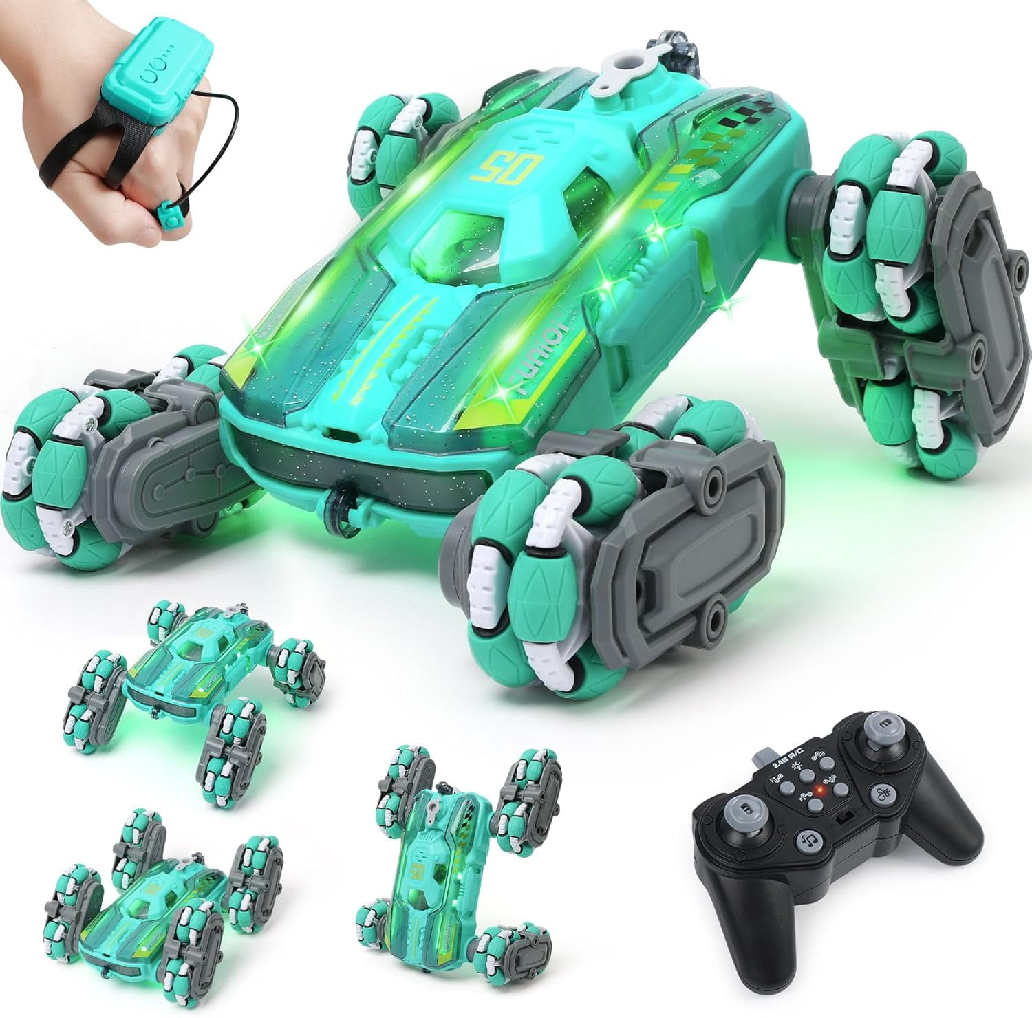 Amphibious Remote Control Car, Water and Land Stunt Car Toy with RC ...