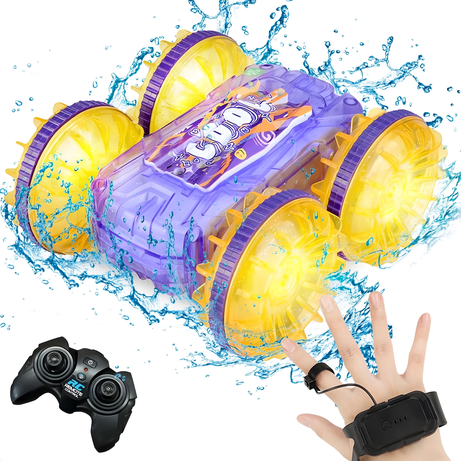 CEDQ Amphibious Remote Control Cars Toys, Amphibious Waterproof 4WD RC ...