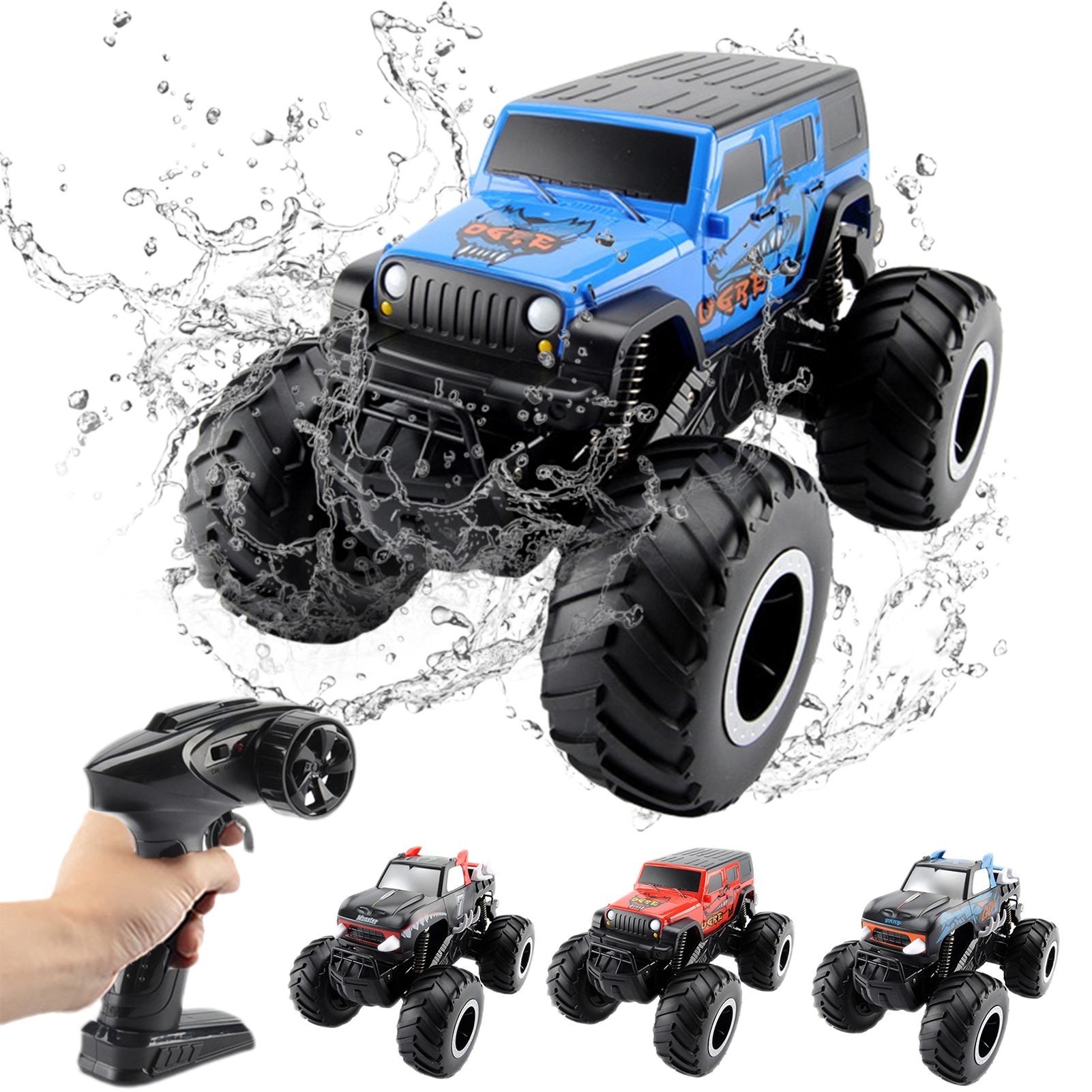 Amphibious Remote Control Off-Road Car 4 Wheels Drive Waterproof ...