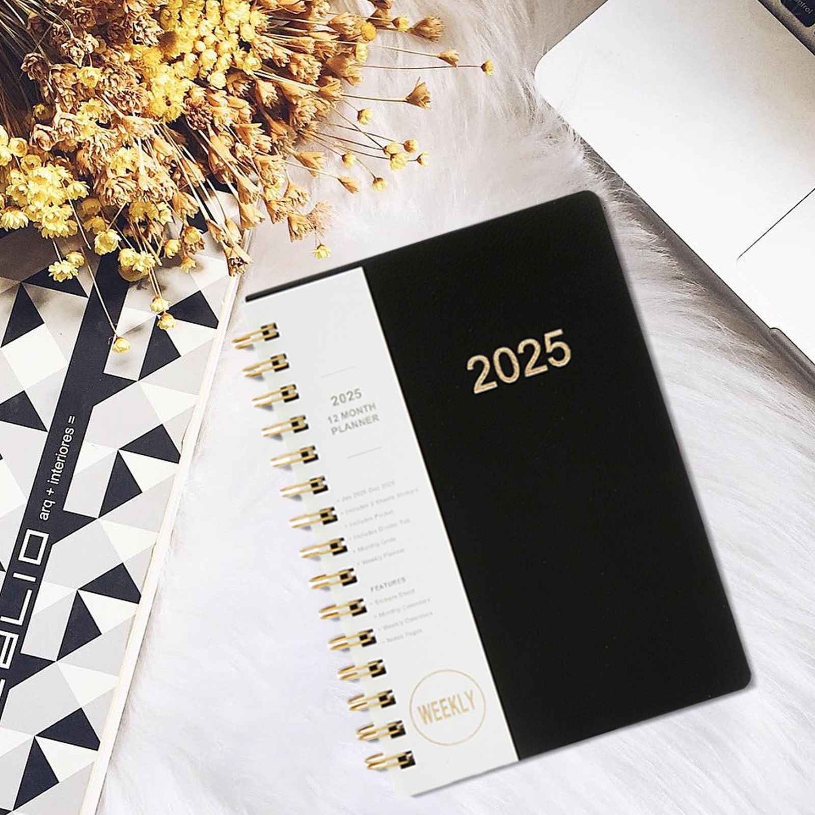 Ampiyan 2025 Calendar Notepad - A5 English Calendar Planner with Coil Binding, 88 Sheets/176 ...