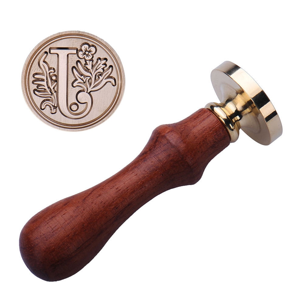 Ampiyan 26-Piece Vintage Brass Wax Seal Stamp Kit with Wooden Handle ...