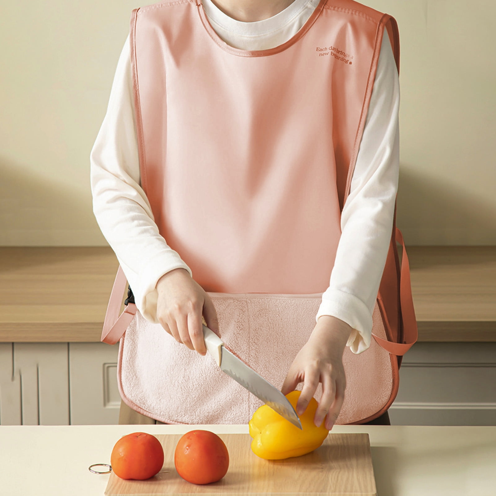 Ampiyan Adjustable Apron With Pockets, Waterproof Kitchen Apron ...