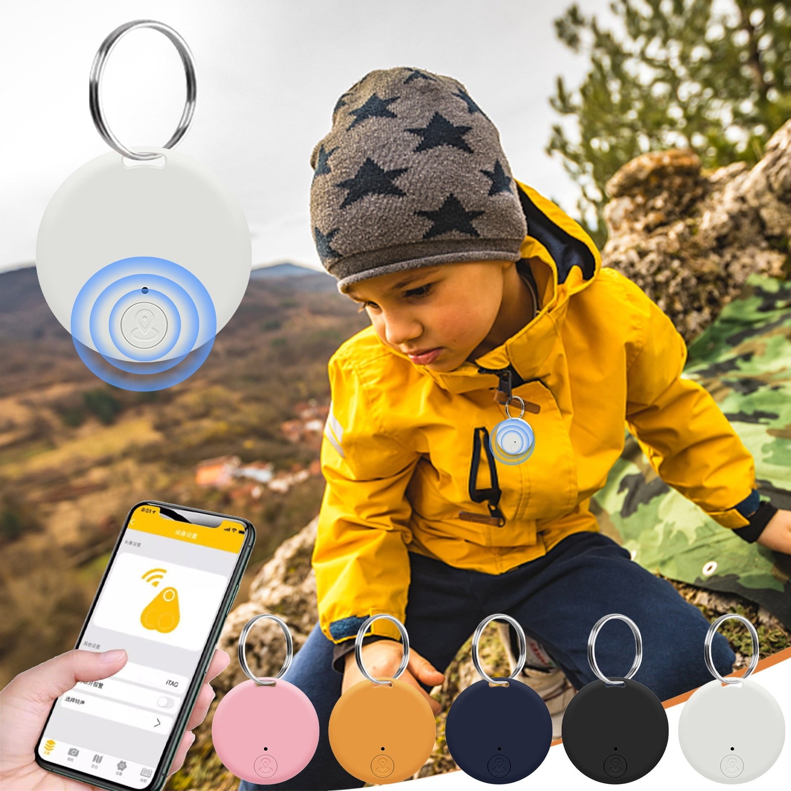 Ampiyan Bluetooth 5.0 Key Finder & Item Tracker - Two-Way Alarm, Smart Locator for Phone, Wallet ...