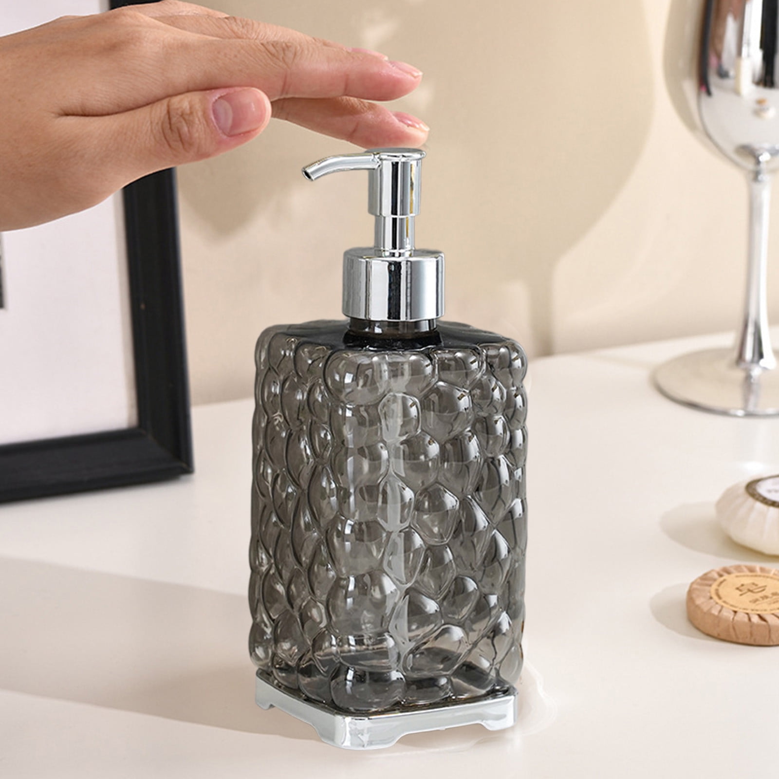 Ampiyan Hand Sanitizer Dispenser, 450ml Plastic Soap Pump for Bathroom ...