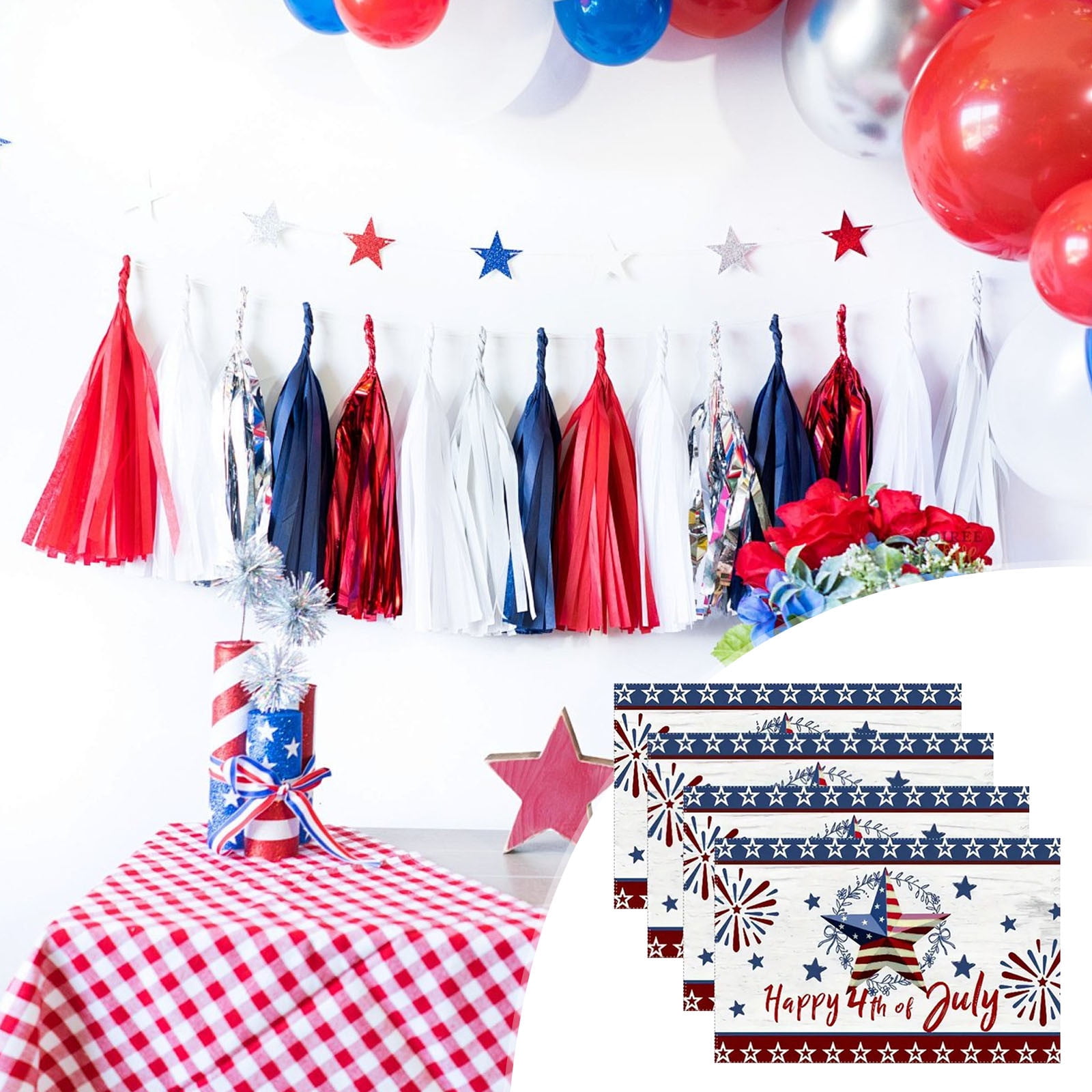 Ampiyan Independence Day Placemats, Patriotic Table Decor, 12.5 x 18.5 ...