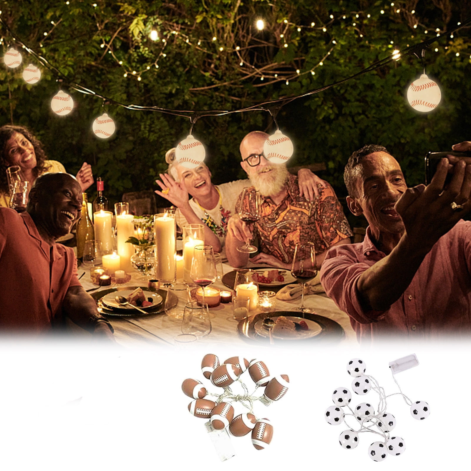 Ampiyan LED Baseball String Lights - 10 Large 4-Inch Sports Theme ...