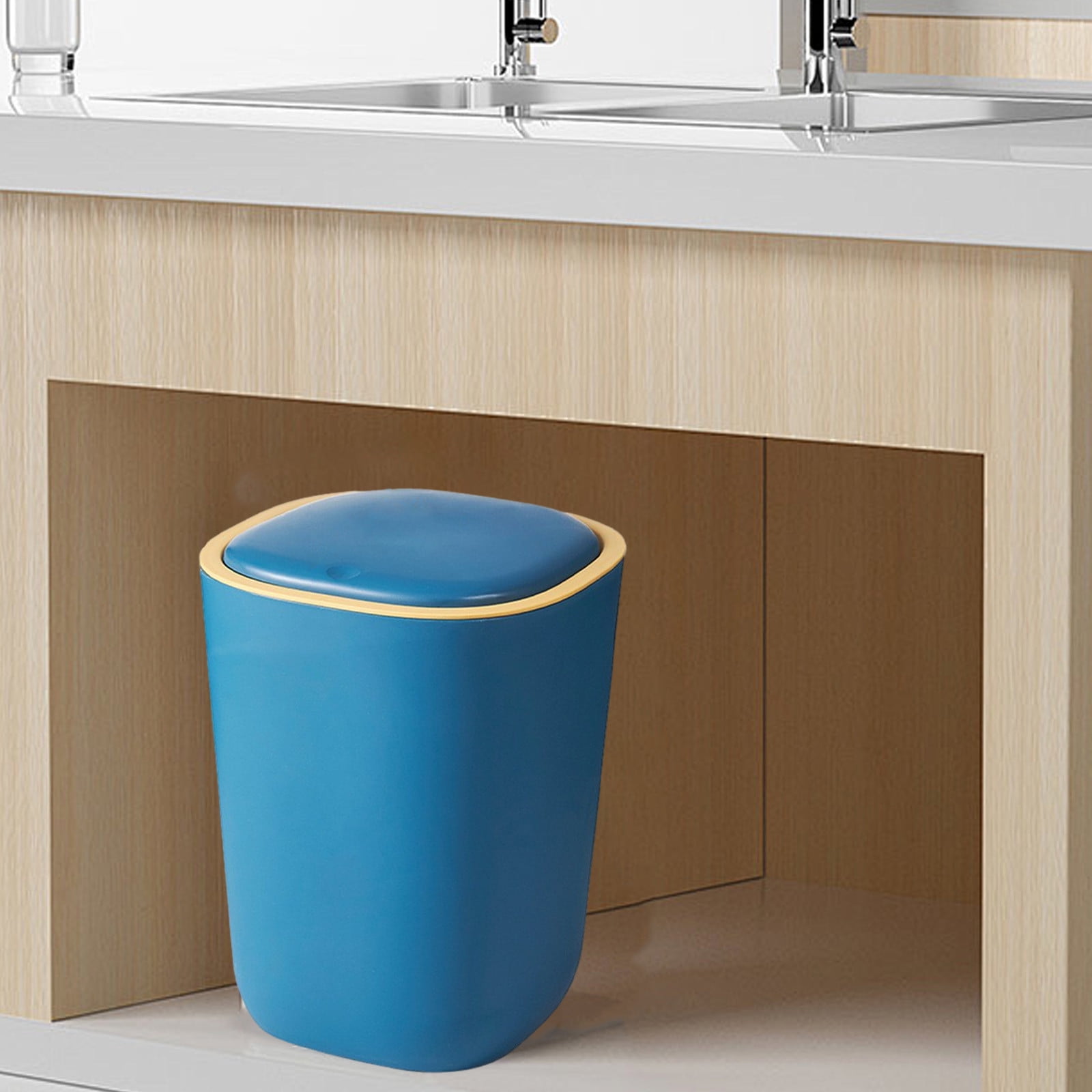 Ampiyan Silent Opening Trash Can, Bathroom Bedroom Office Waste Bin, 9 ...