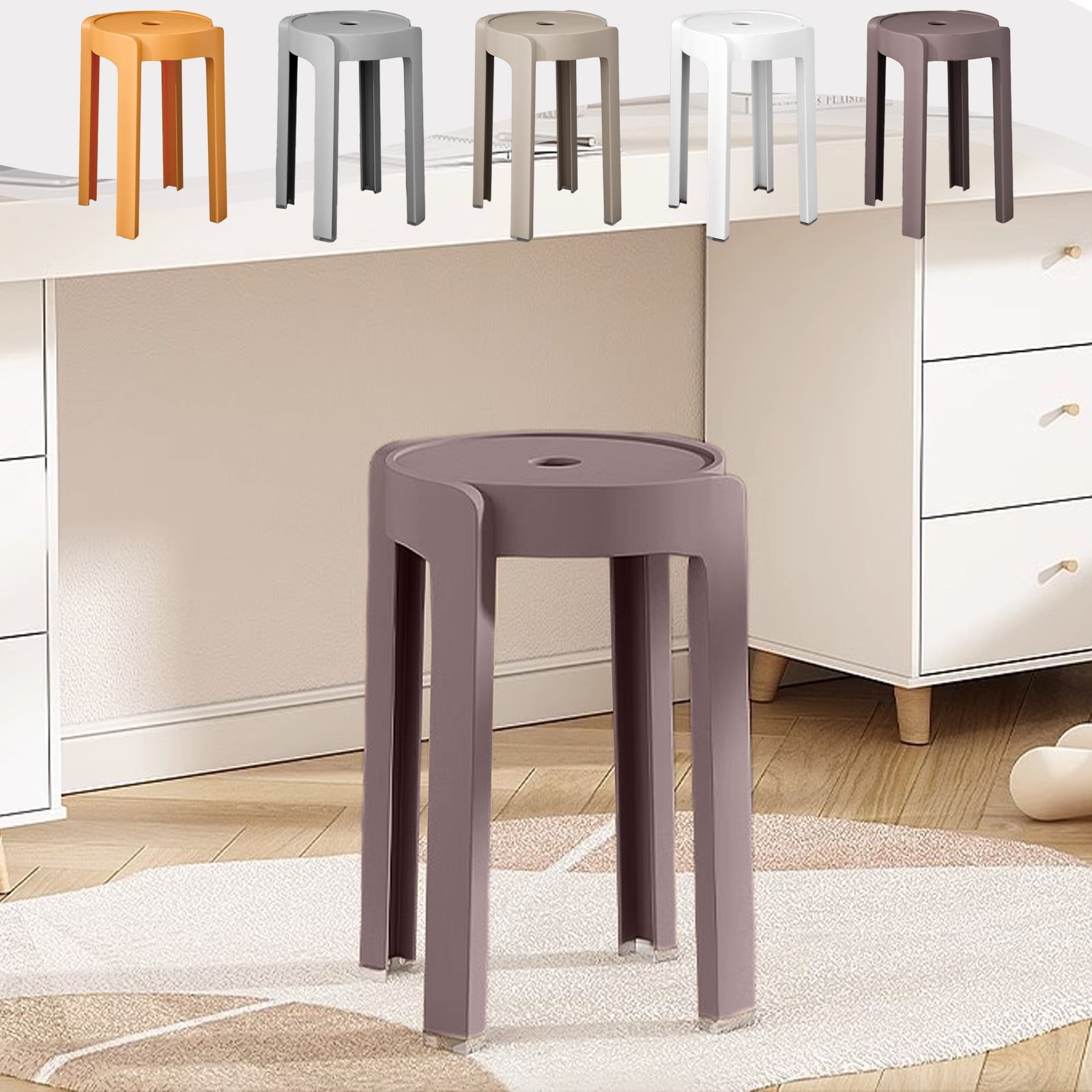 Ampiyan Stackable Plastic Home Chairs - Modern Windmill Stools, High ...