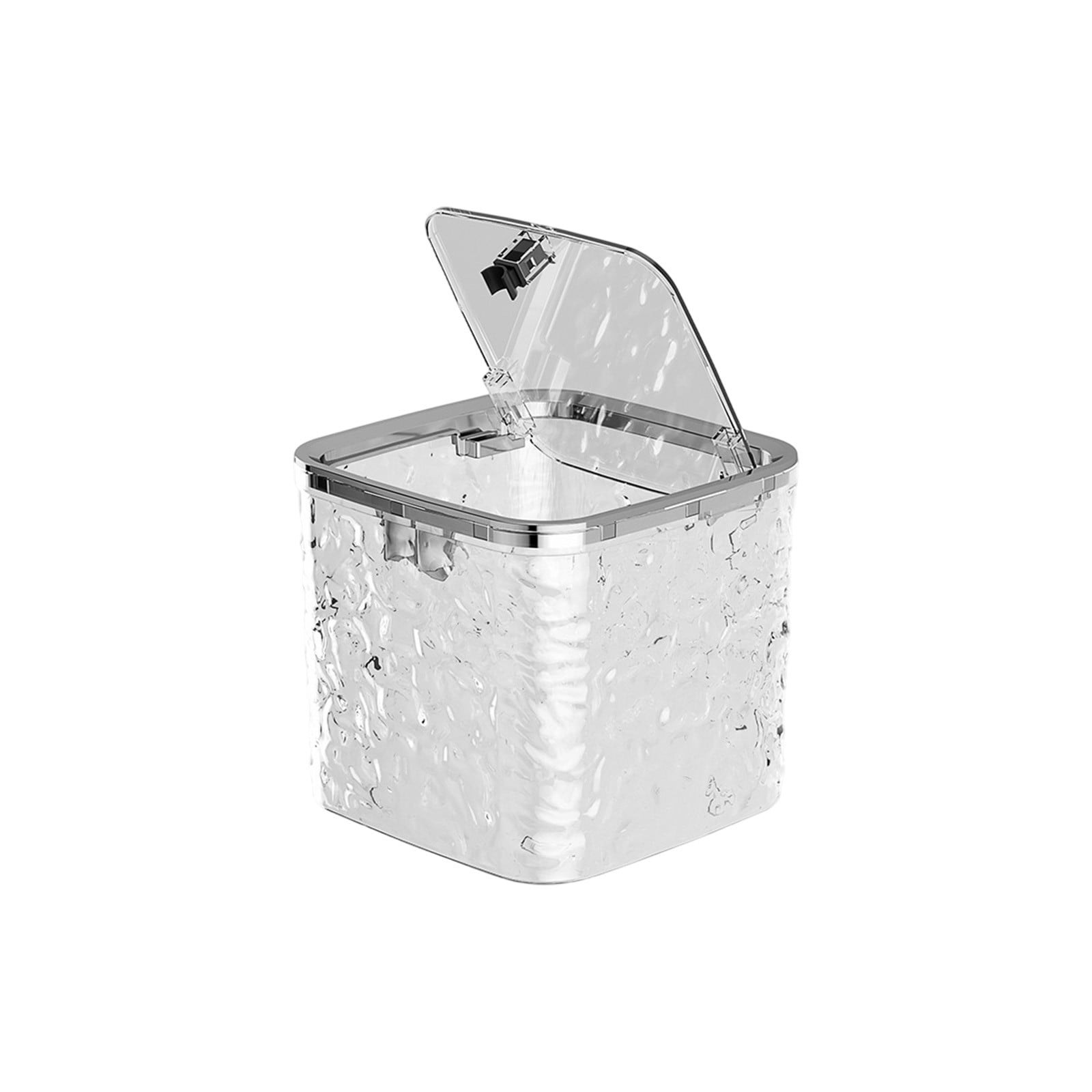 Ampiyan Water Ripples Clear Plastic Desktop Trash Can with Pop-Up Lid ...