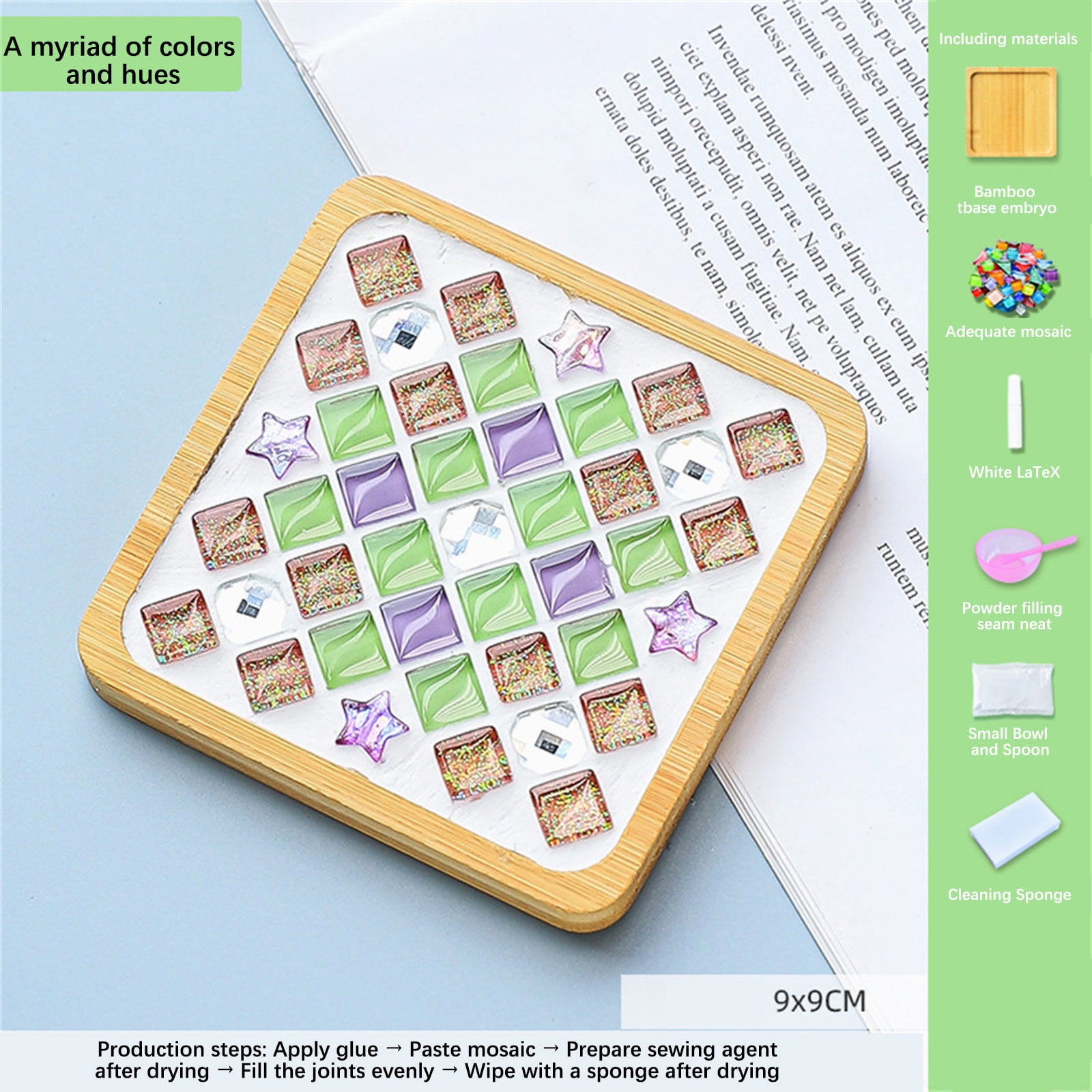 Ampiyan Wooden Cup Mats, DIY Mosaic Tile Set, Complete Crafts Kit with ...