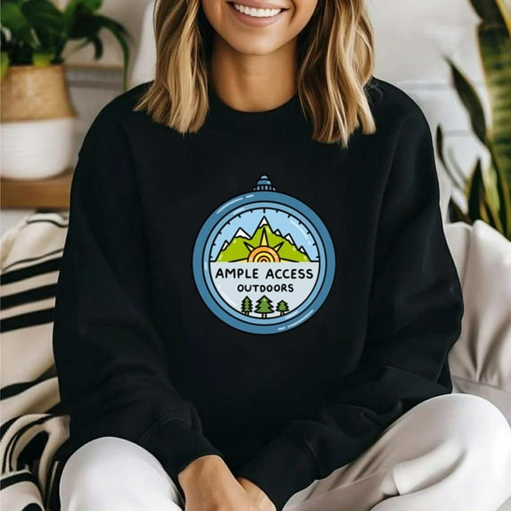 Ample Access Outdoors Fishing Lake Camping Adventure Nature Sweatshirt, for men & women, up to ...