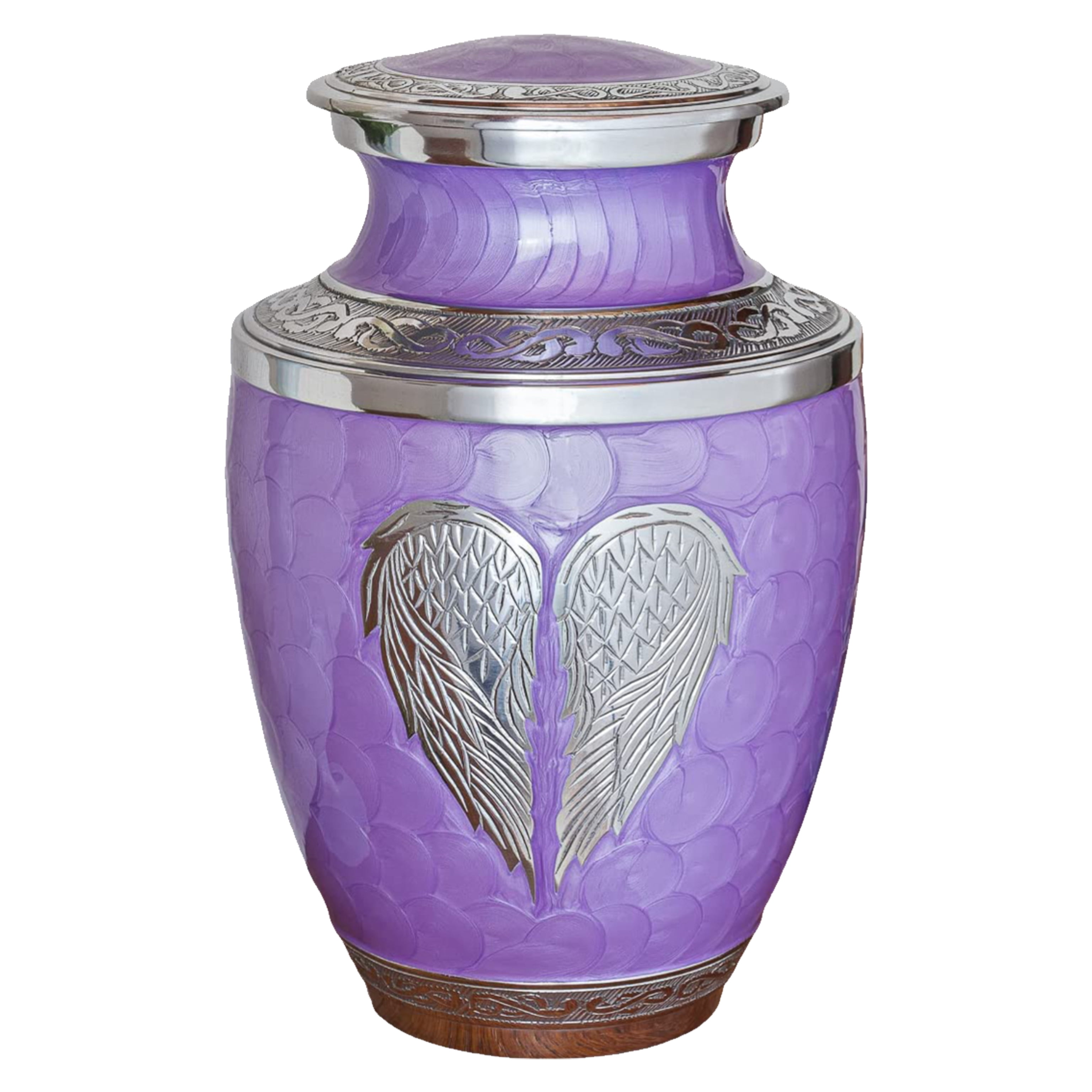 Ample Cremation Urns |Handcrafted Angel Wings Urn with Traditional Mina Work Design | Aluminum ...
