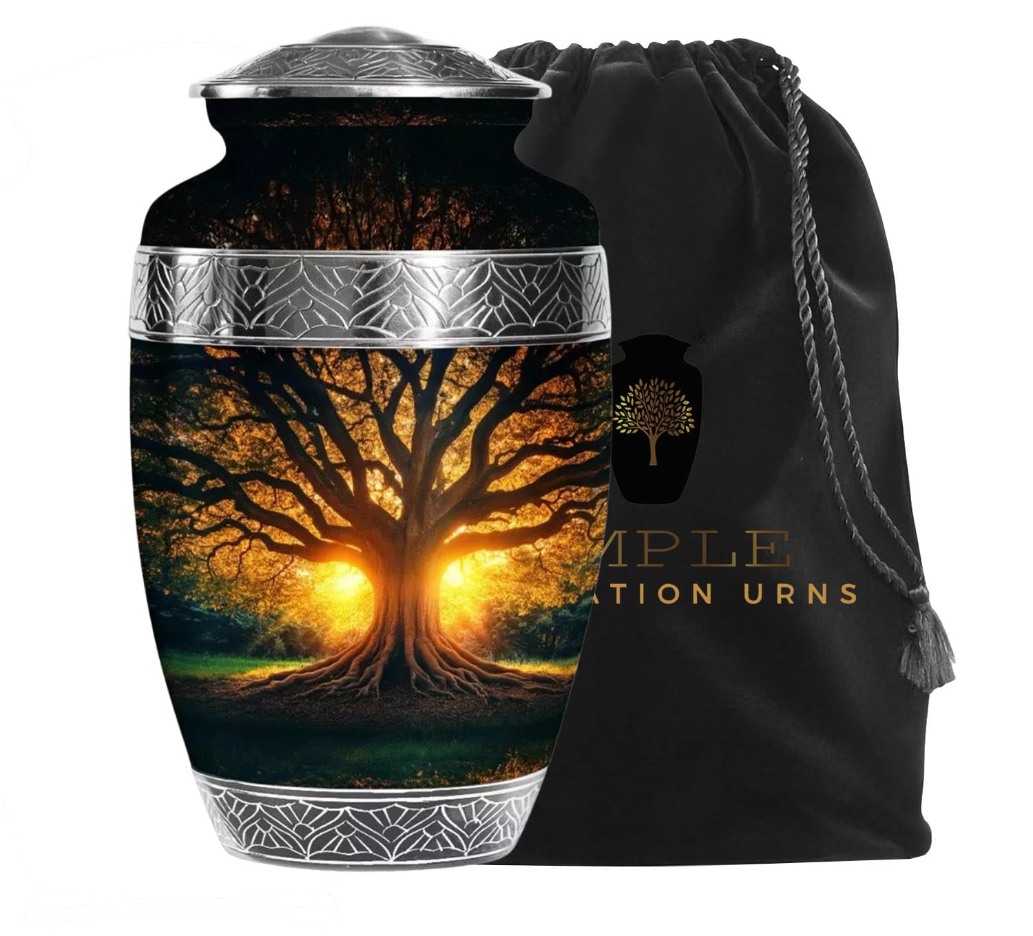 Ample Crimination URN With Engraving | Large 10.5" Elegant Memorial Urn ...