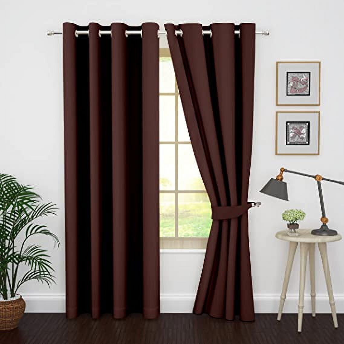 Ample Decor 2 Panel 46 x 84 inch 100% Polyester Blackout Curtains ...