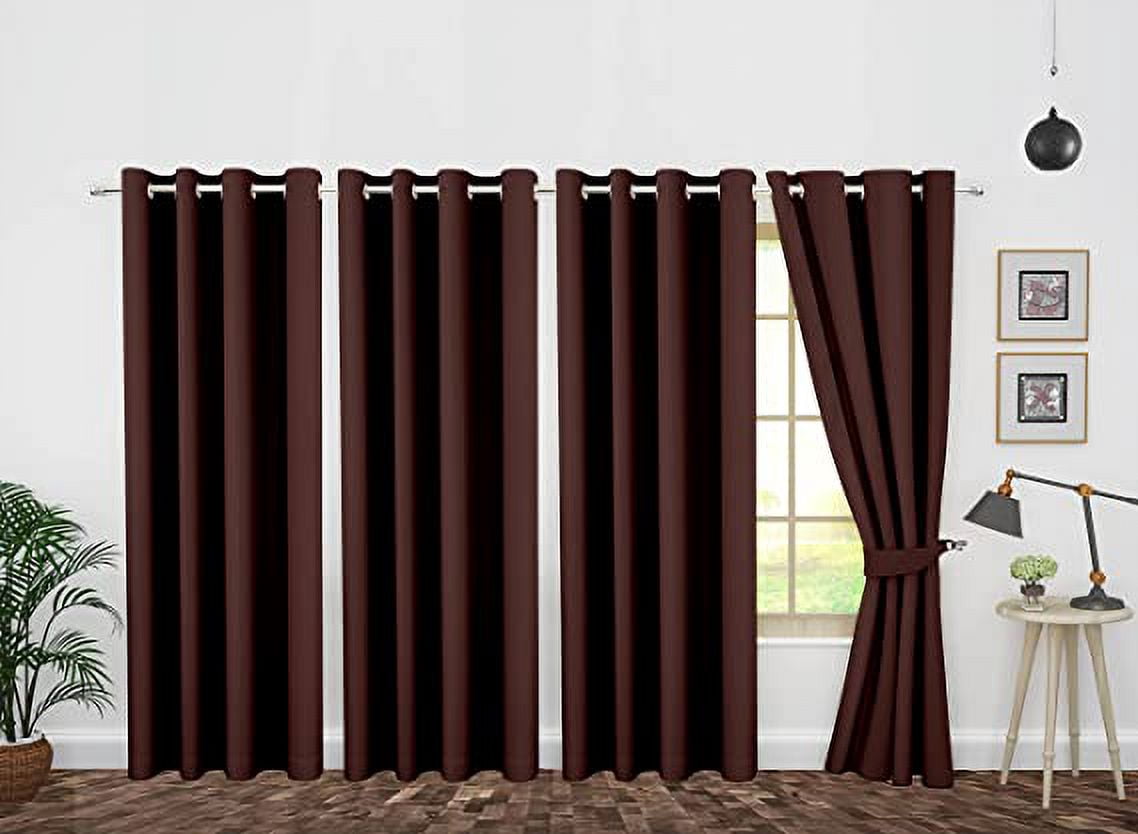 Ample Decor 4 Panel 46 x 63 inch 100% Polyester Blackout Curtains ...