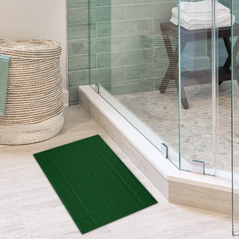 Ample Decor Bath Mat Pure Cotton 1350 GSM Soft Bath Mat by - 1 Pc Green ...