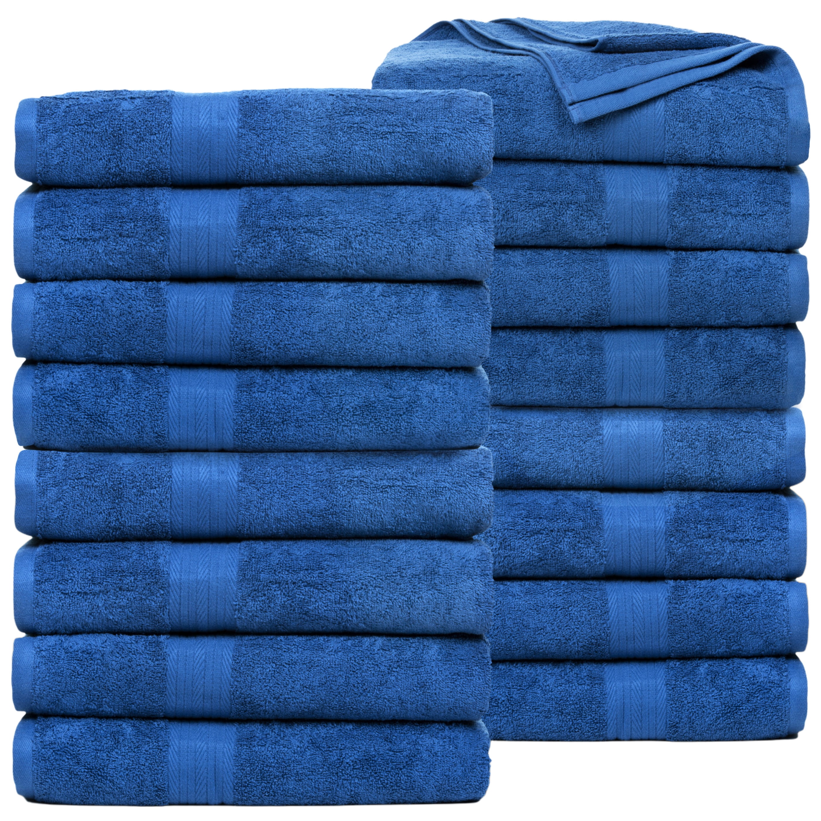 Ample Decor Bath Towel for Bathroom 30X54 inch 100% Cotton - 16pcs Navy ...