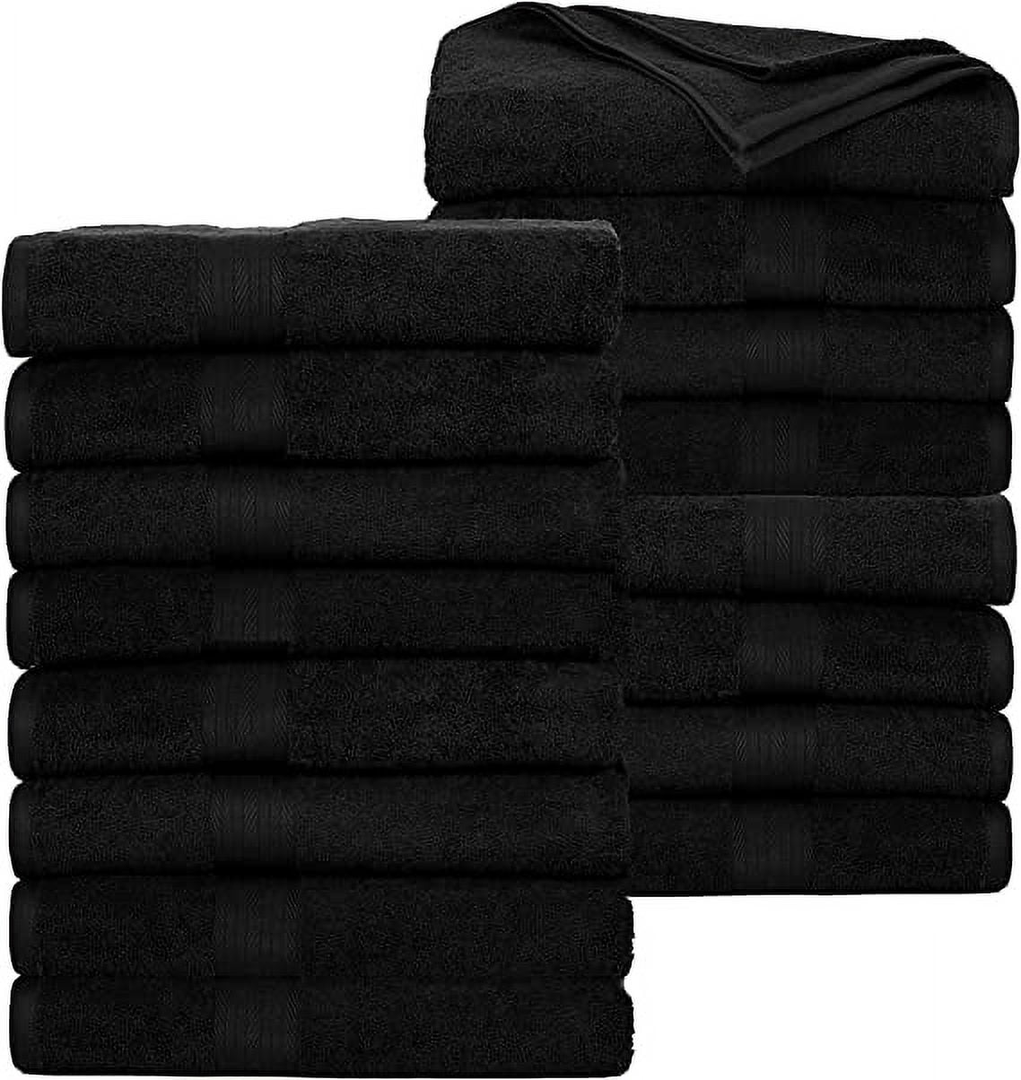 Ample Decor Bath Towels 30X54 inch 100% Cotton - 16pcs Black - Walmart.com