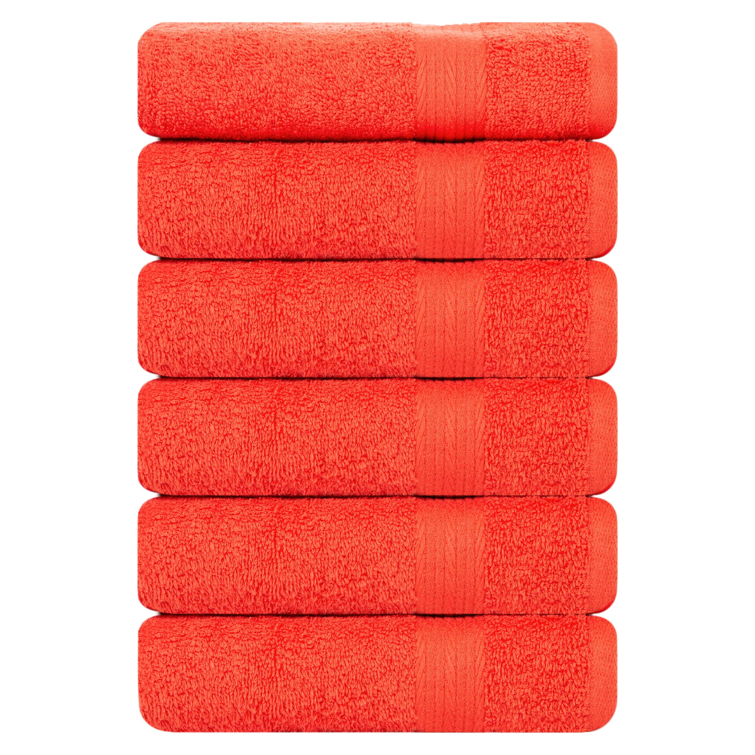Ample Decor Bathroom Hand Towels 100% Cotton 18X28 inch -6pc Orange ...