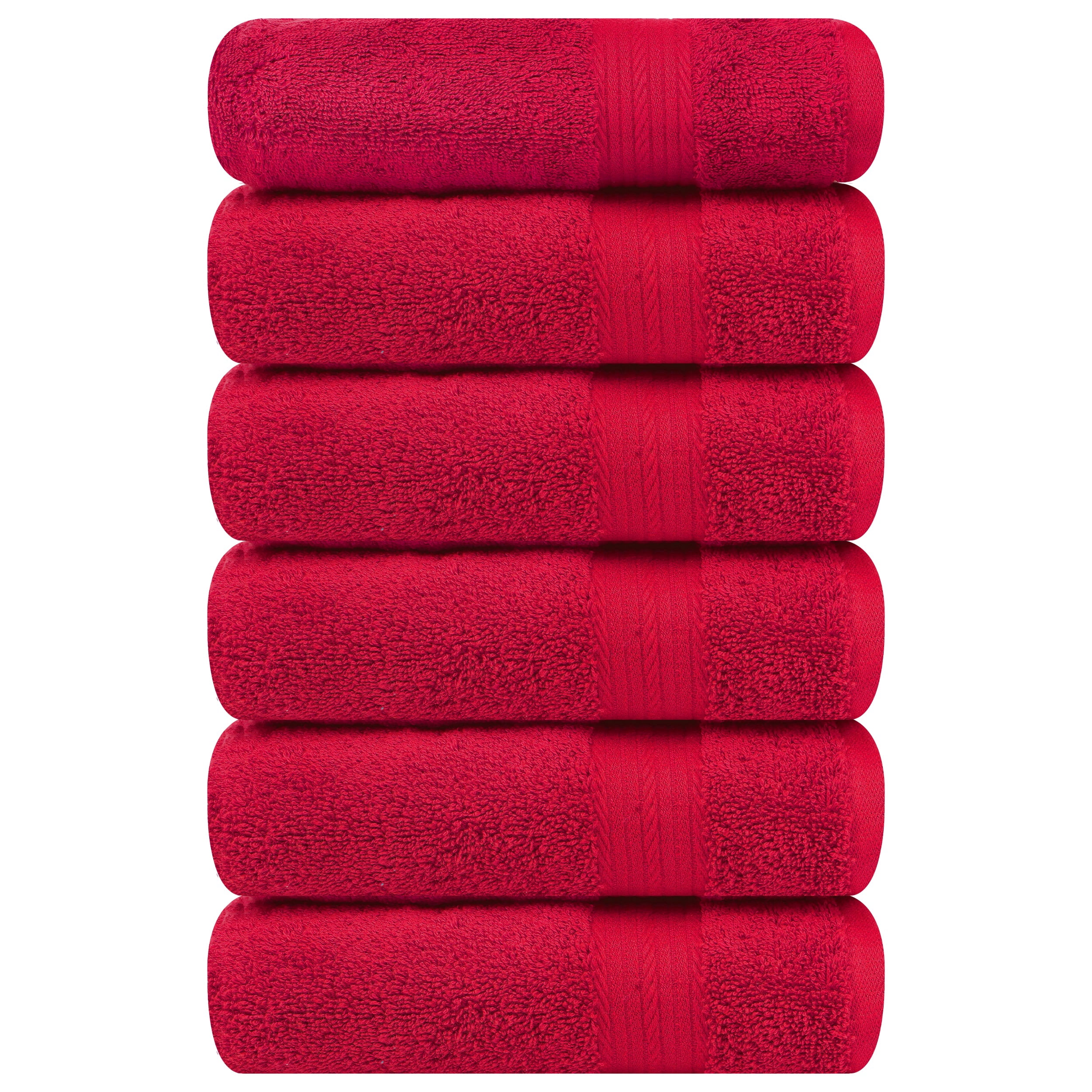 Ample Decor Bathroom Hand Towels 100% Cotton 18X28 inch -6pc Red ...