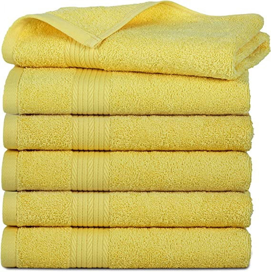 Ample Decor Bathroom Hand Towels 100% Cotton 18X28 inch -6pc Yellow ...