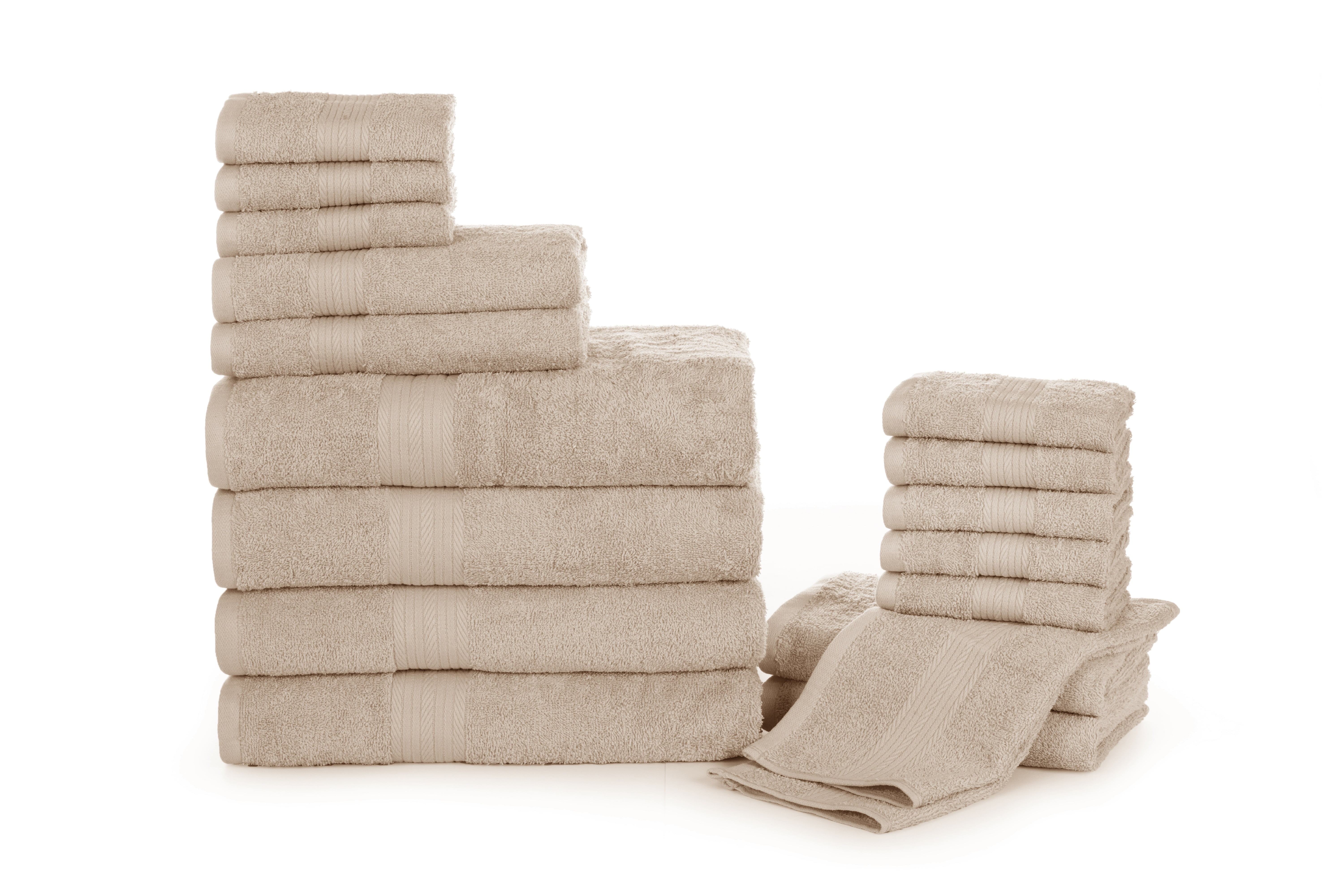 Ample Decor Bathroom Towel Set of 18 - 4 Hand Towel, 4 Bath Towel, 10 ...