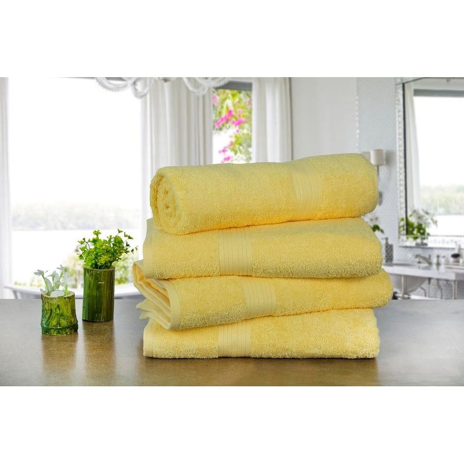 Ample Decor Cotton 600GSM Absorbent Bath Towels 30x54 Inch by - 4 Pcs ...