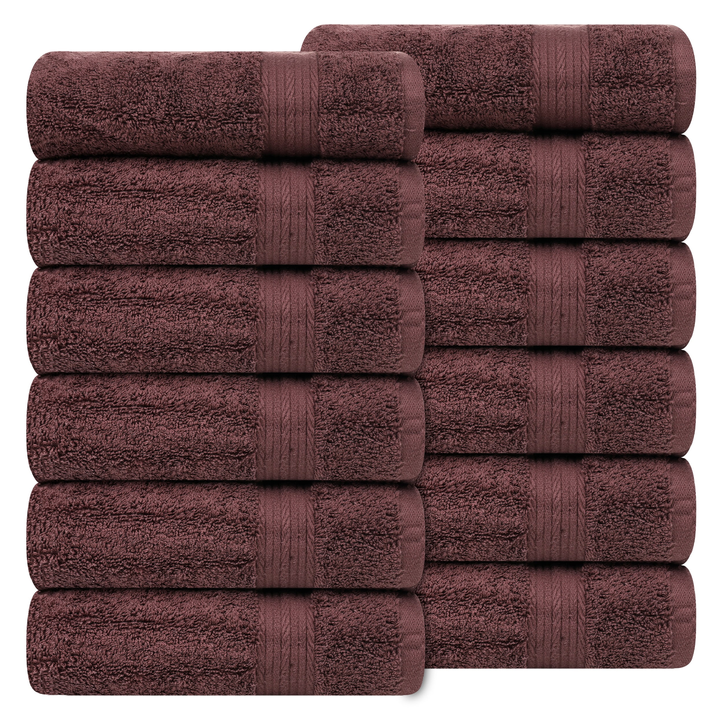 Ample Decor Hand Towel 100% Cotton 18X28 inch -12pcs Brown - Walmart.com
