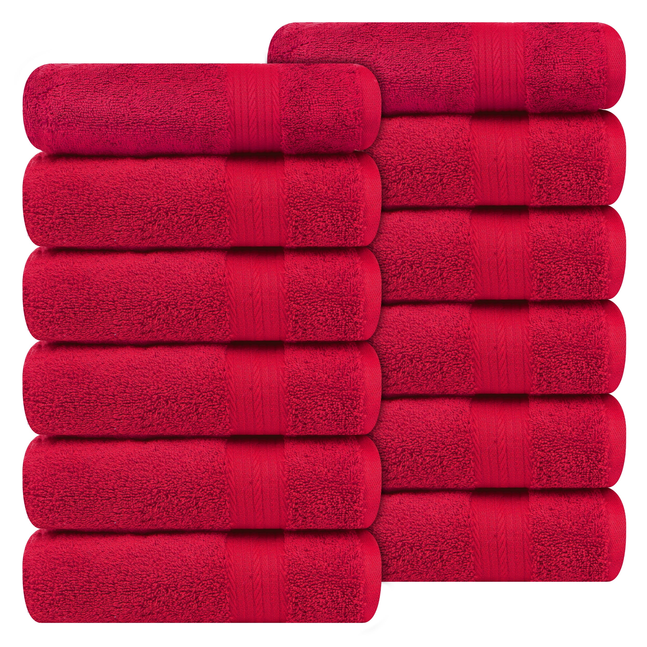 Ample Decor 100% Cotton Hand Towels, 18 x 28 inch, 600 GSM, Pack of 12 ...