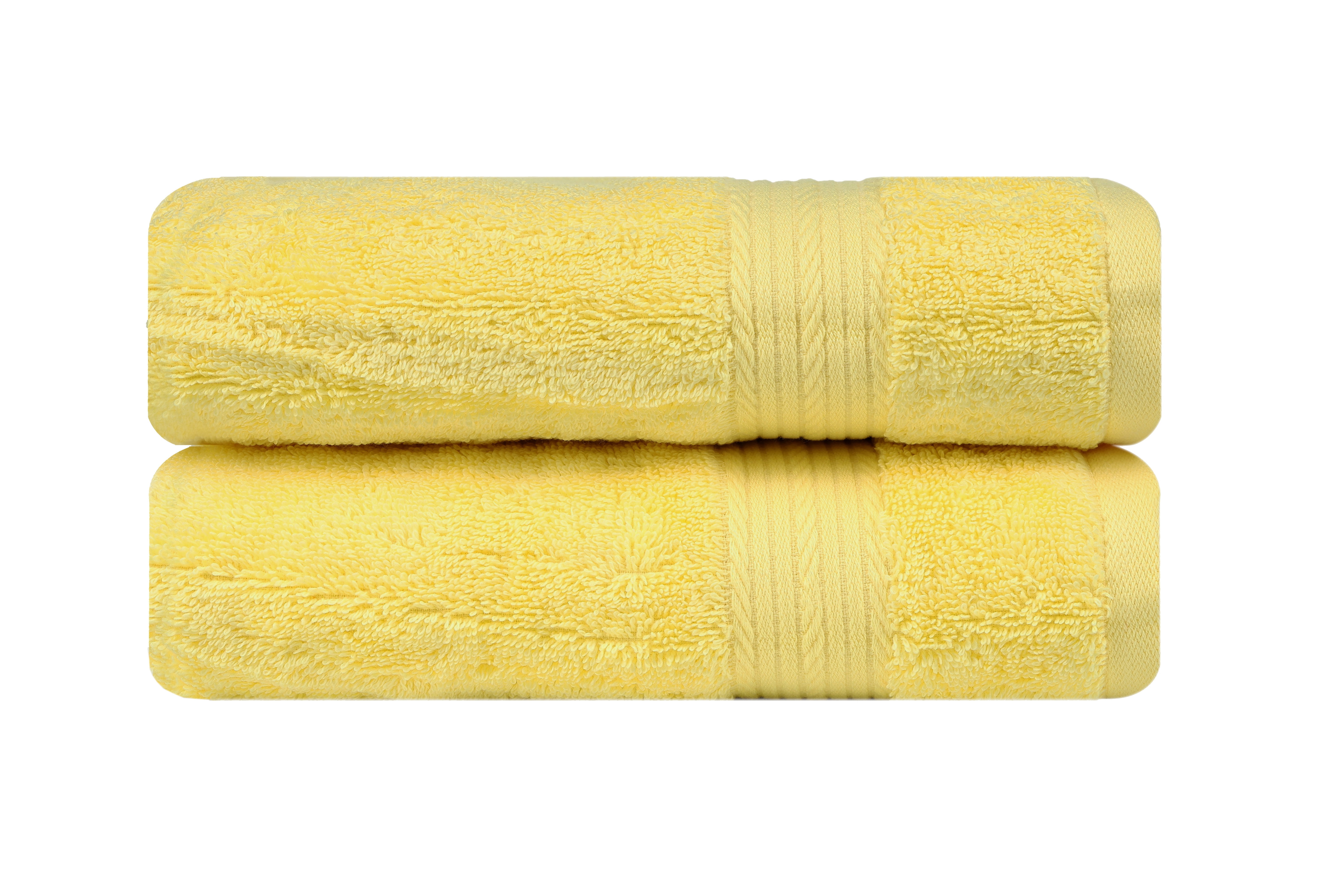 Ample Decor Hand Towel Set of 2 100% Cotton 18X28 inch - Yellow ...
