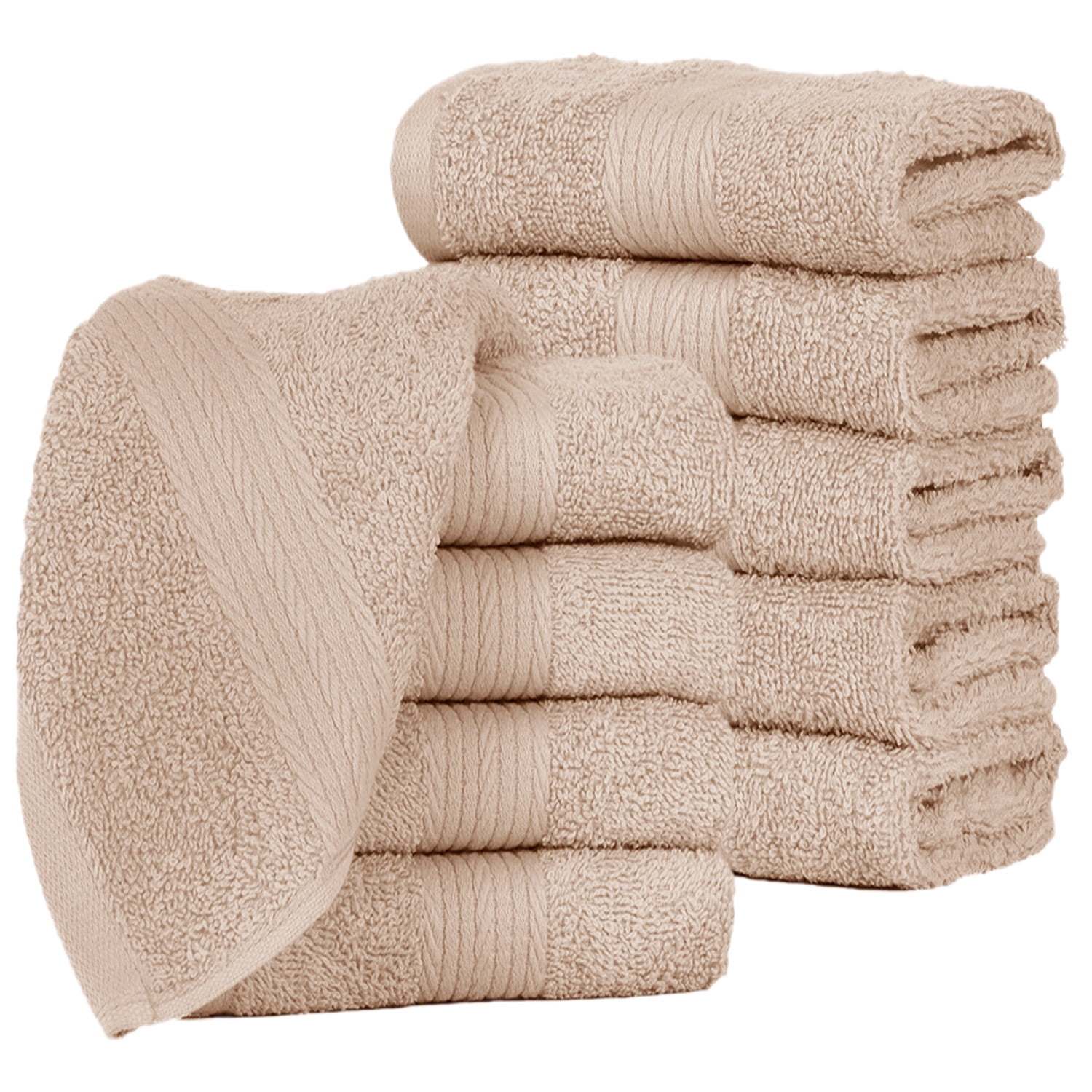 Ample Decor 10 Piece 100% Cotton Washcloth Towels, 12x12 inch, 600 GSM ...