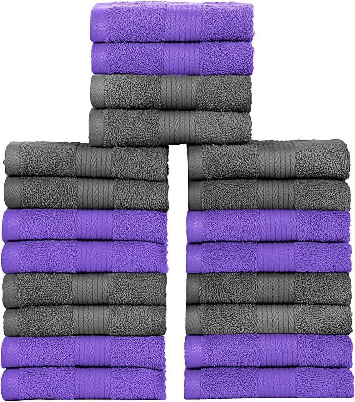 Ample Decor Washcloths 12 x 12 inch 20 Piece 600 GSM 100% Cotton ...